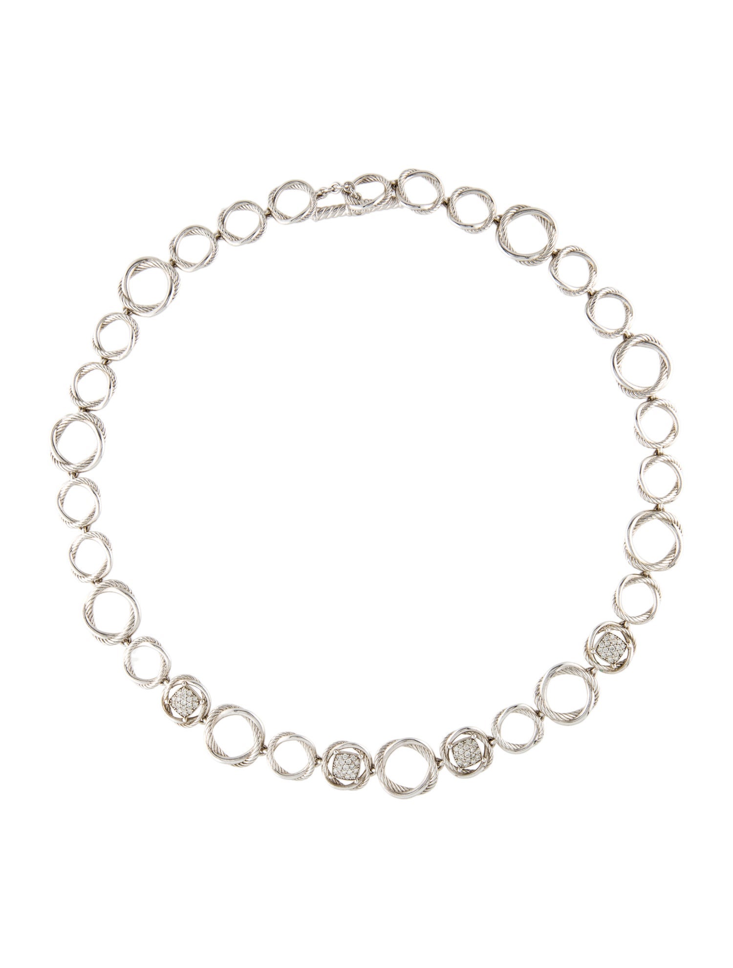 David Yurman Diamond Infinity Link Necklace - Sterling Silver Chain ...