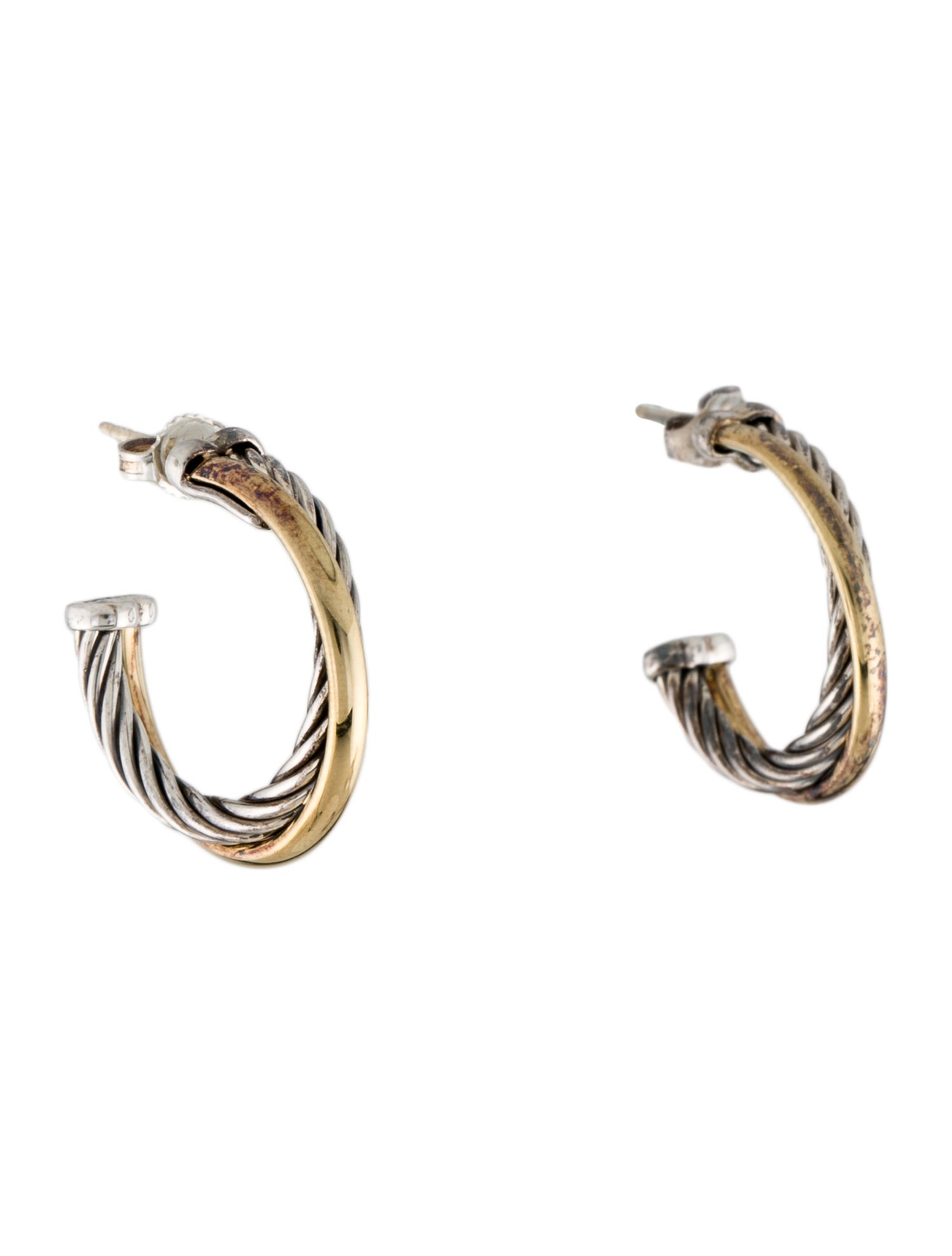 David Yurman Crossover Hoop Earrings - 18K Yellow Gold Hoop, Earrings ...