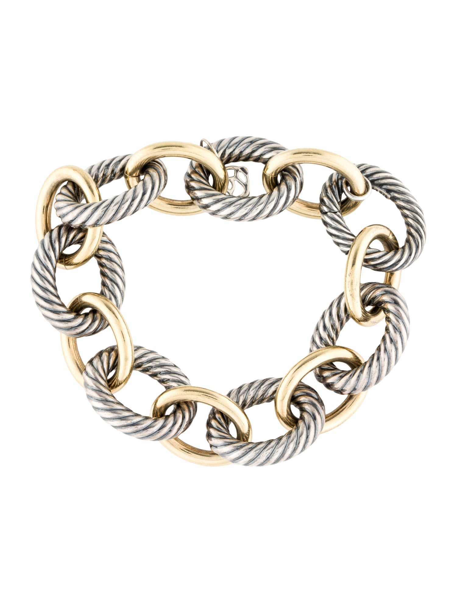 David Yurman Two-Tone Oval Link Chain Bracelet - 18K Yellow Gold Link ... David Yurman Two-Tone Oval Link Chain Bracelet - 18K Yellow Gold Link ...