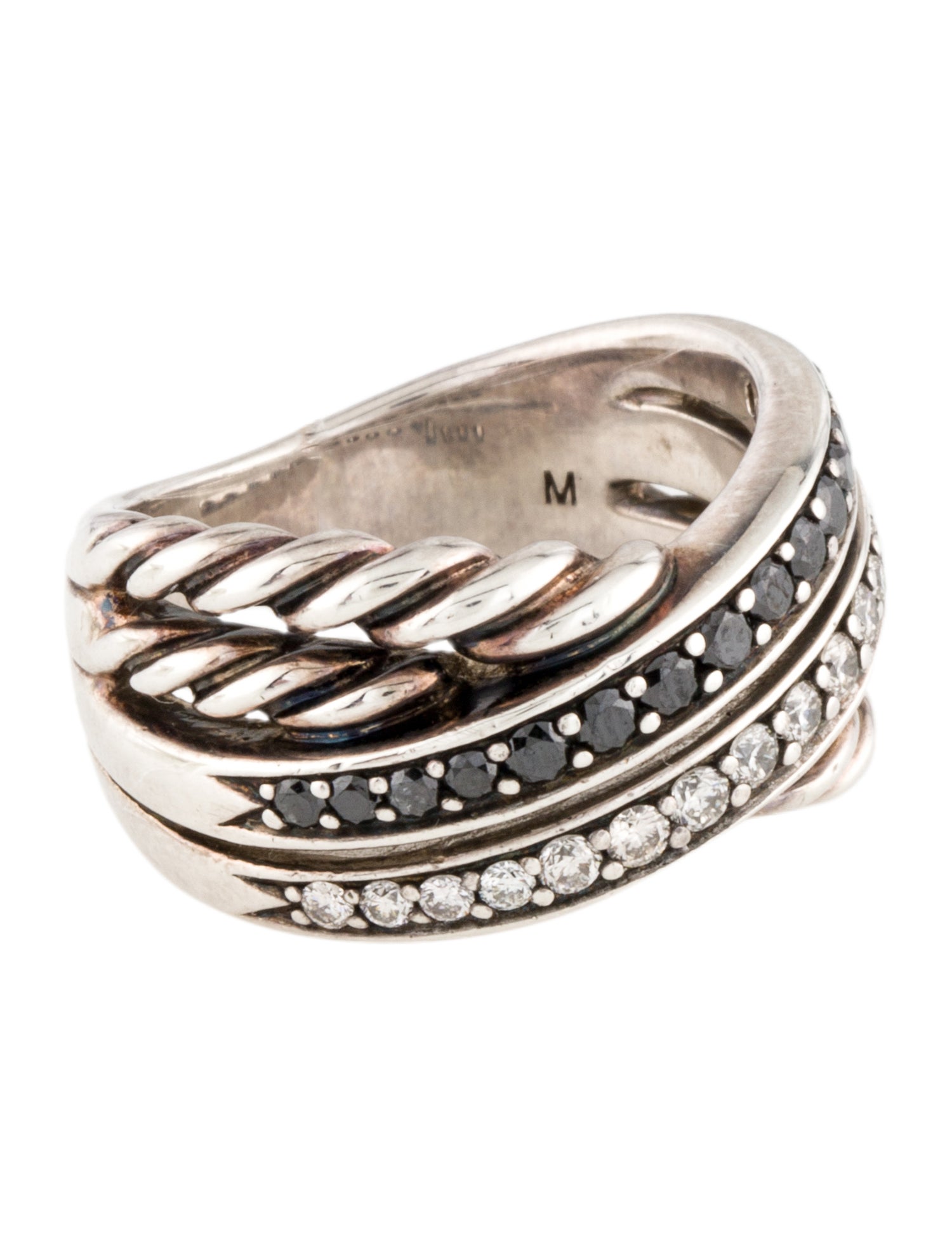David Yurman Diamond Crossover Band Ring - Sterling Silver Band, Rings ...