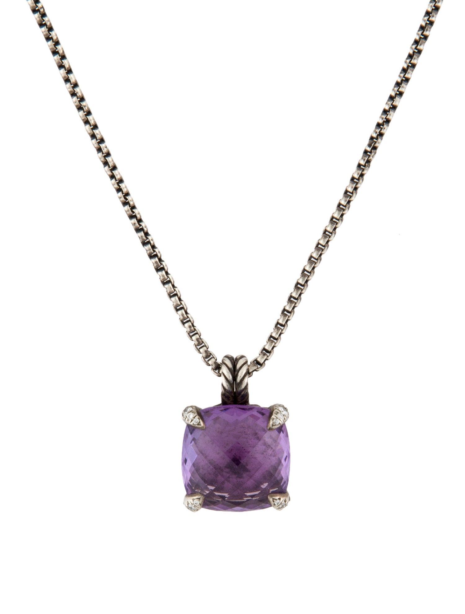 David Yurman Amethyst Chatelaine Pendant Necklace - Sterling Silver ...