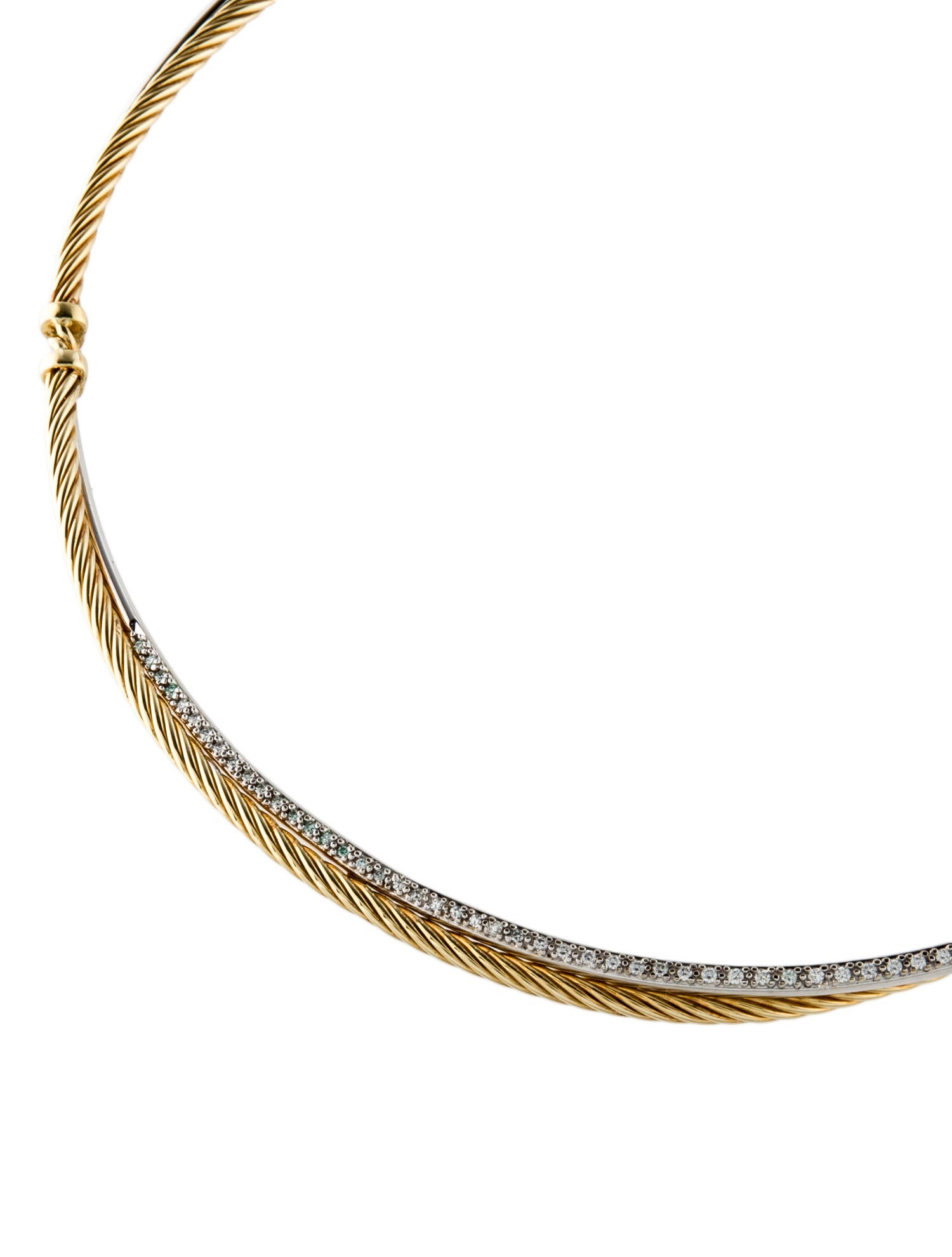 Necklace 18K Expandable Braided Collar Necklace - 18K Yellow Gold ...