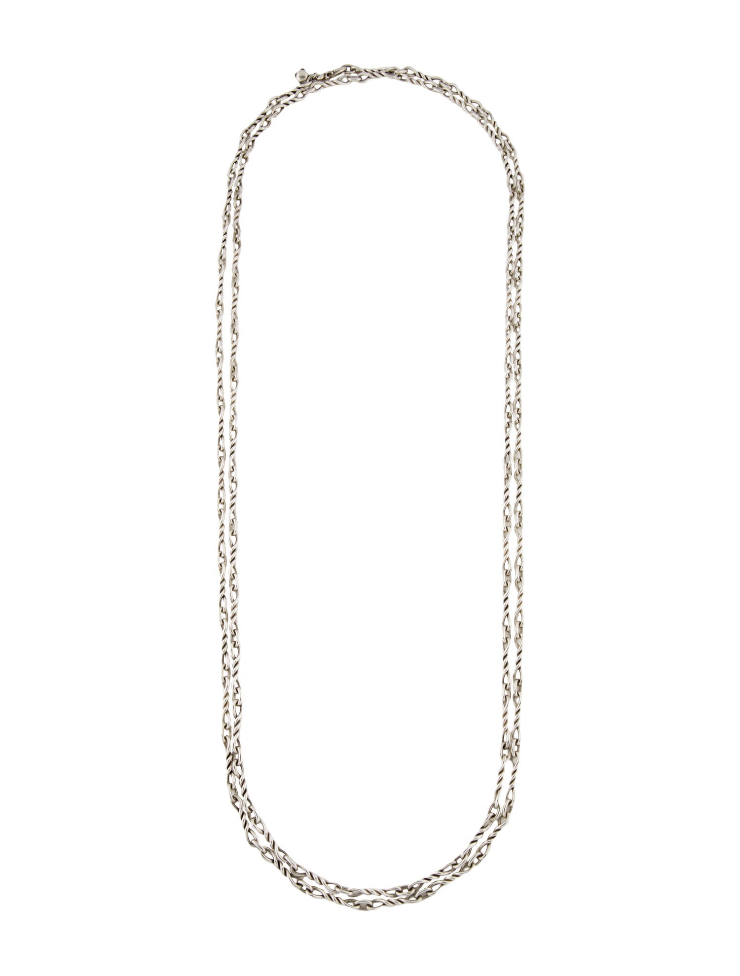 David Yurman Diamond Wellesley Long Chain Necklace - Sterling Silver ...