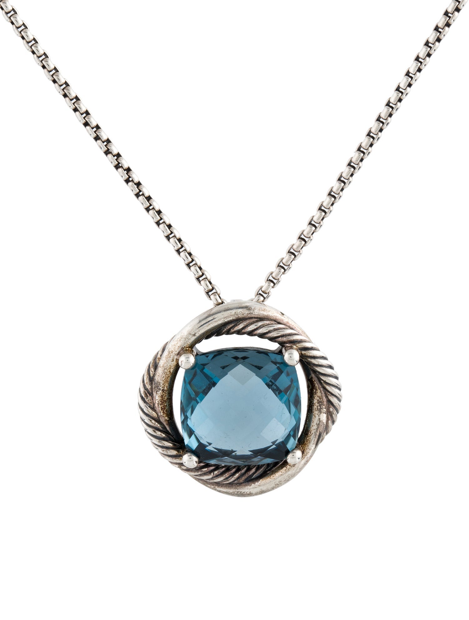 David Yurman Topaz Infinity Pendant Necklace - Sterling Silver Pendant ...