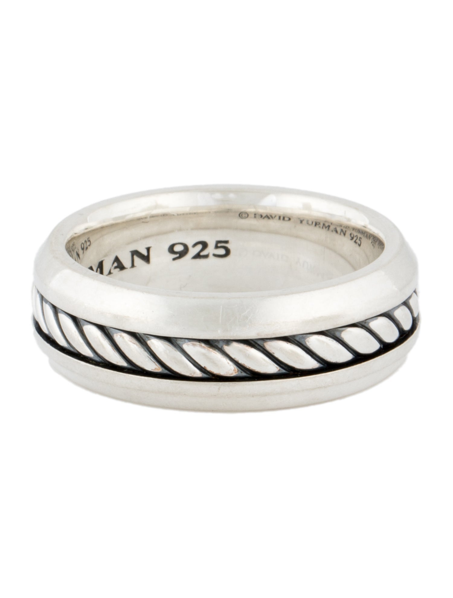 David Yurman Cable Inset Band Ring - 925 Sterling Silver Band, Rings ...