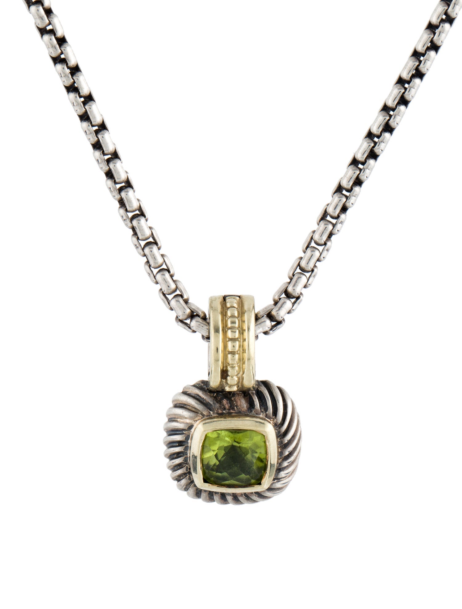 David Yurman Peridot Albion Pendant Necklace - 14K Yellow Gold Pendant ...