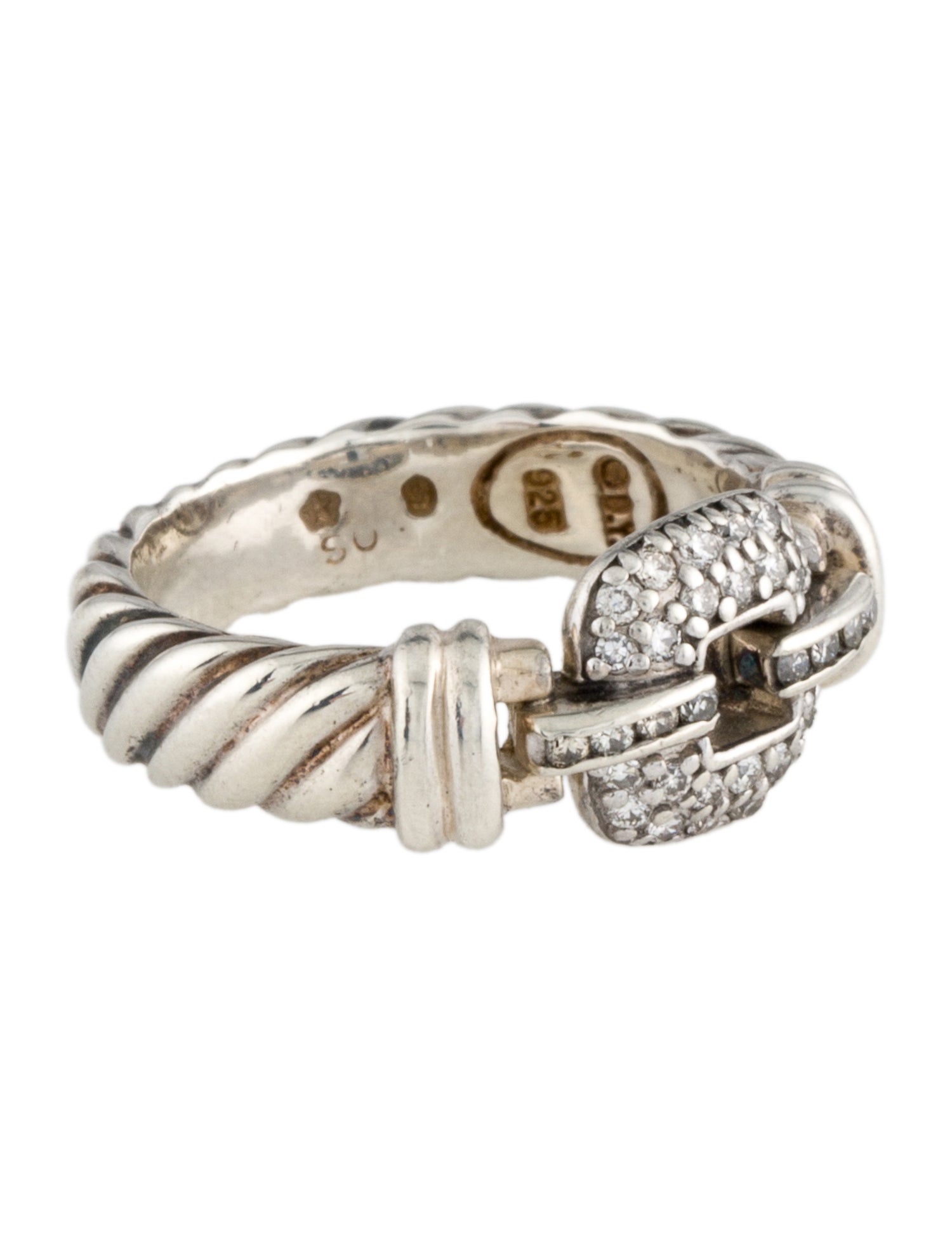 David Yurman Diamond Cable Ring - Sterling Silver Band, Rings ...