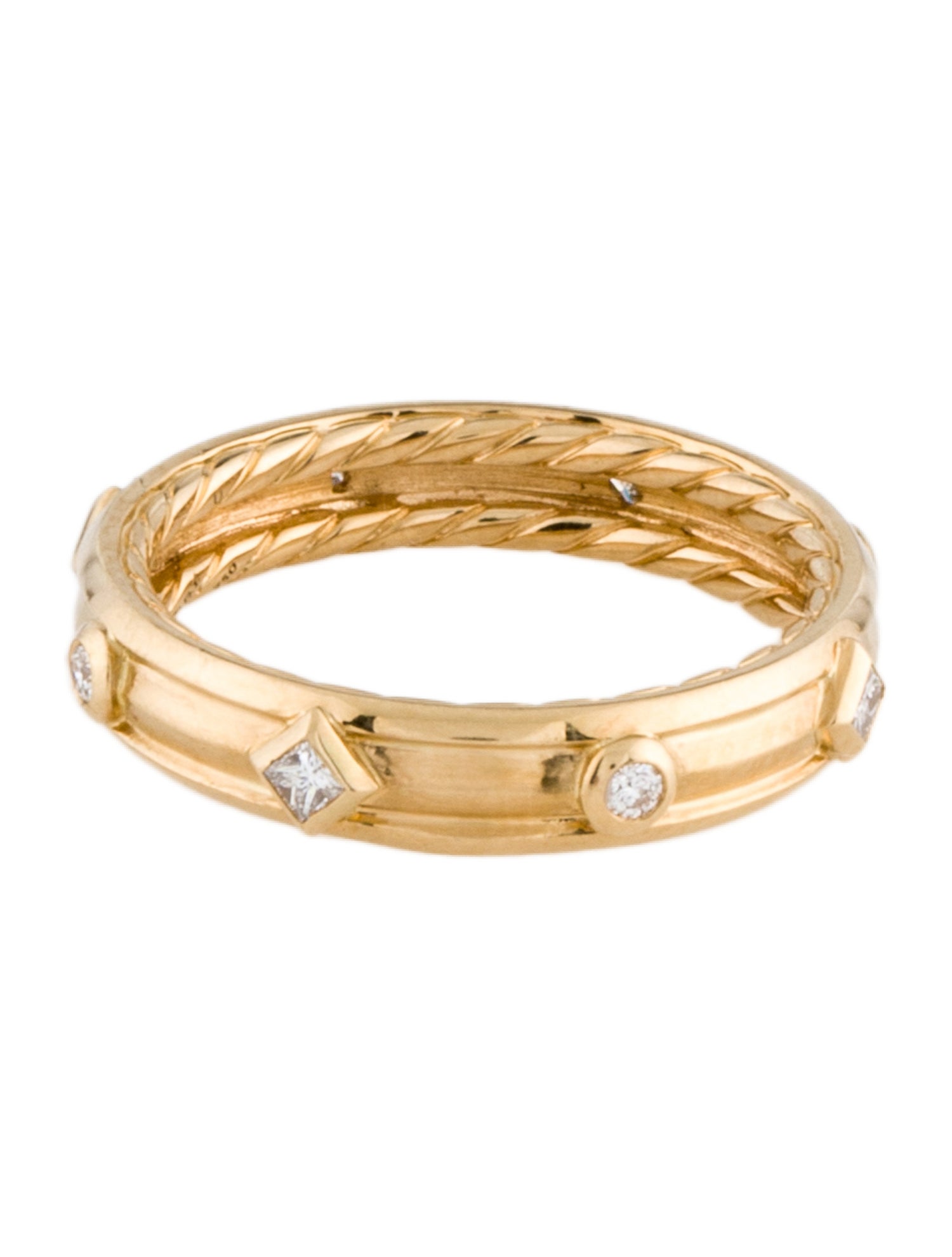 David Yurman 18K Modern Renaissance Diamond Band Ring - 18K Yellow Gold ...