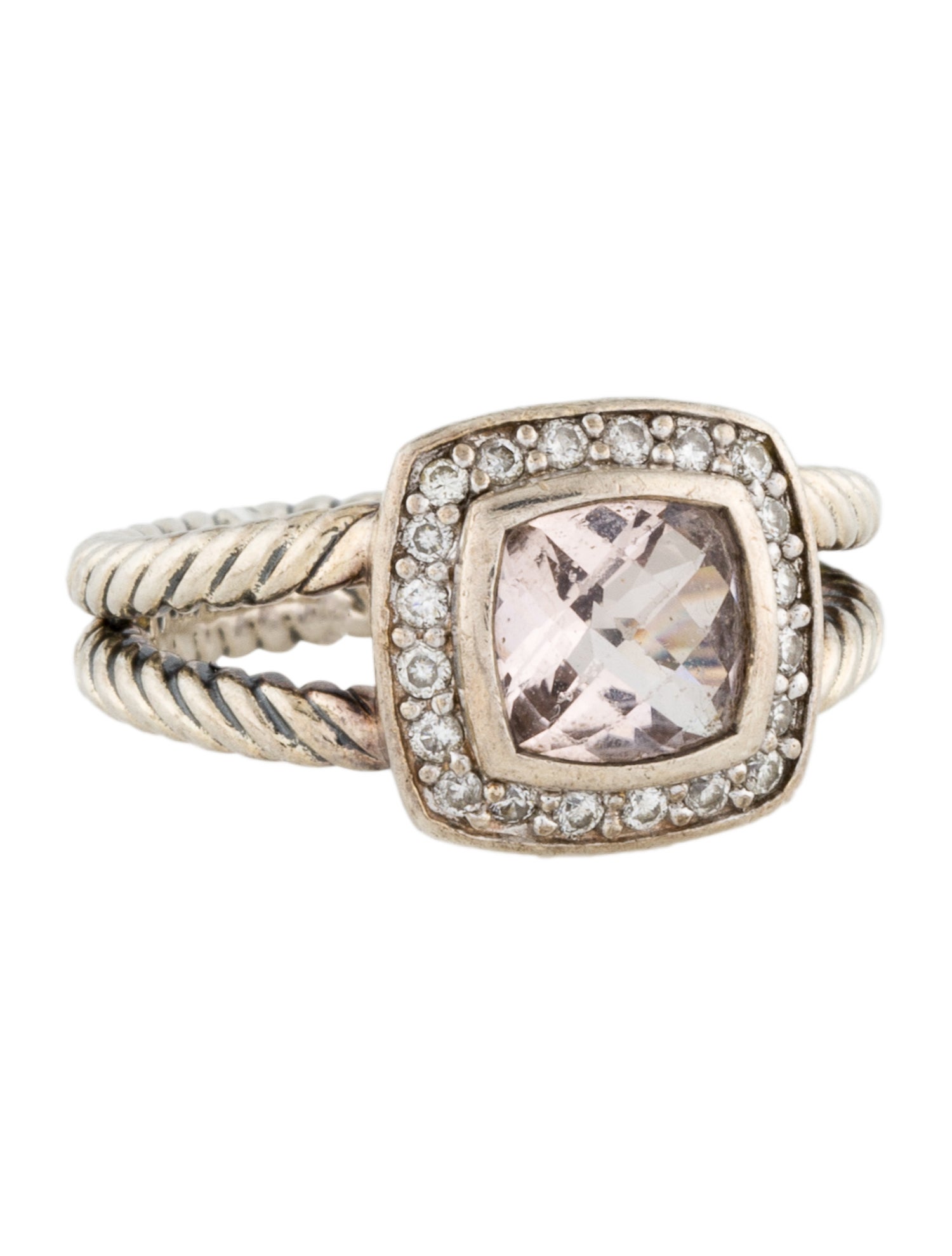 David Yurman Morganite & Diamond Petite Albion Ring - Sterling Silver ...