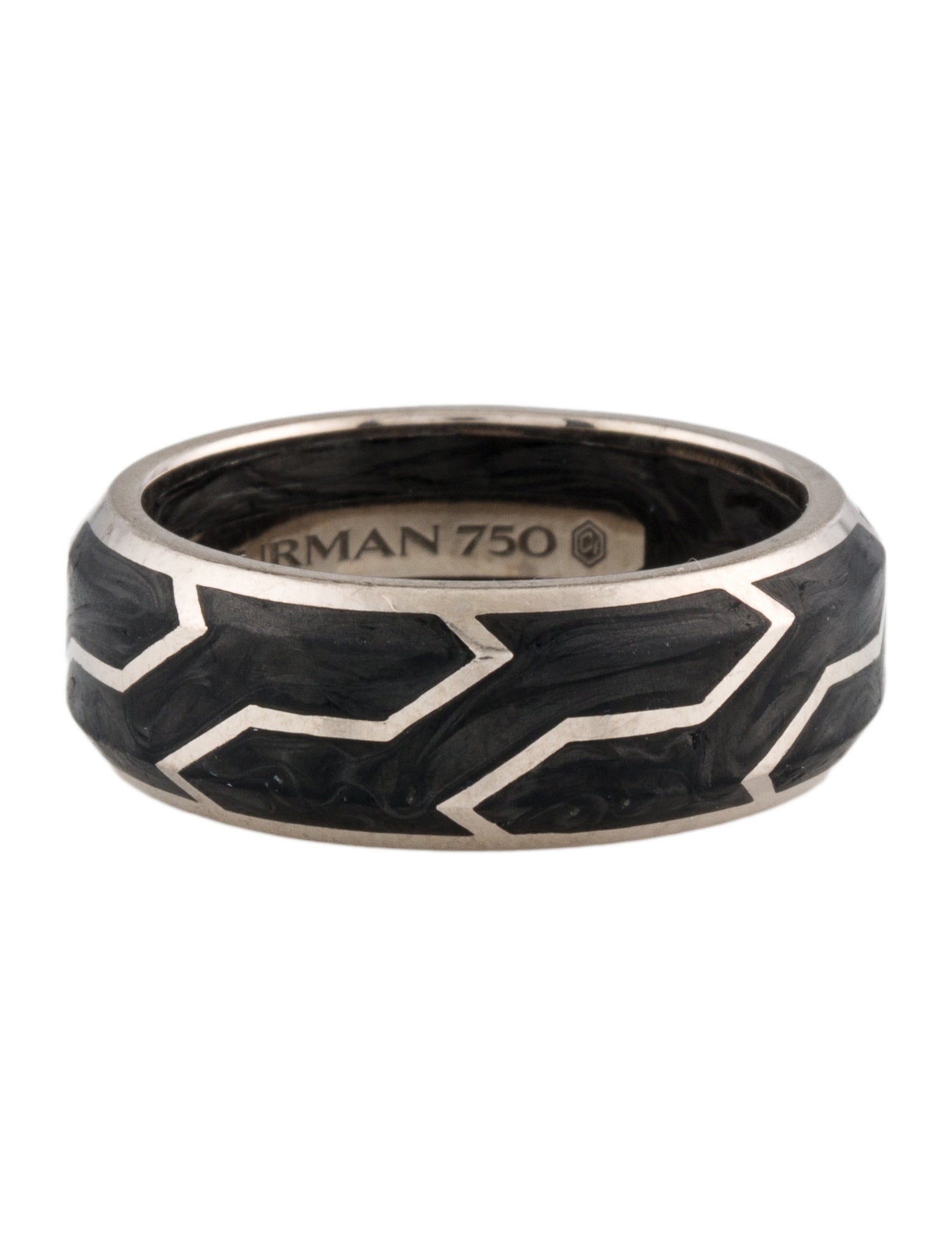 David Yurman 18K Forged Carbon Band - Rhodium-Plated 18K White Gold ...