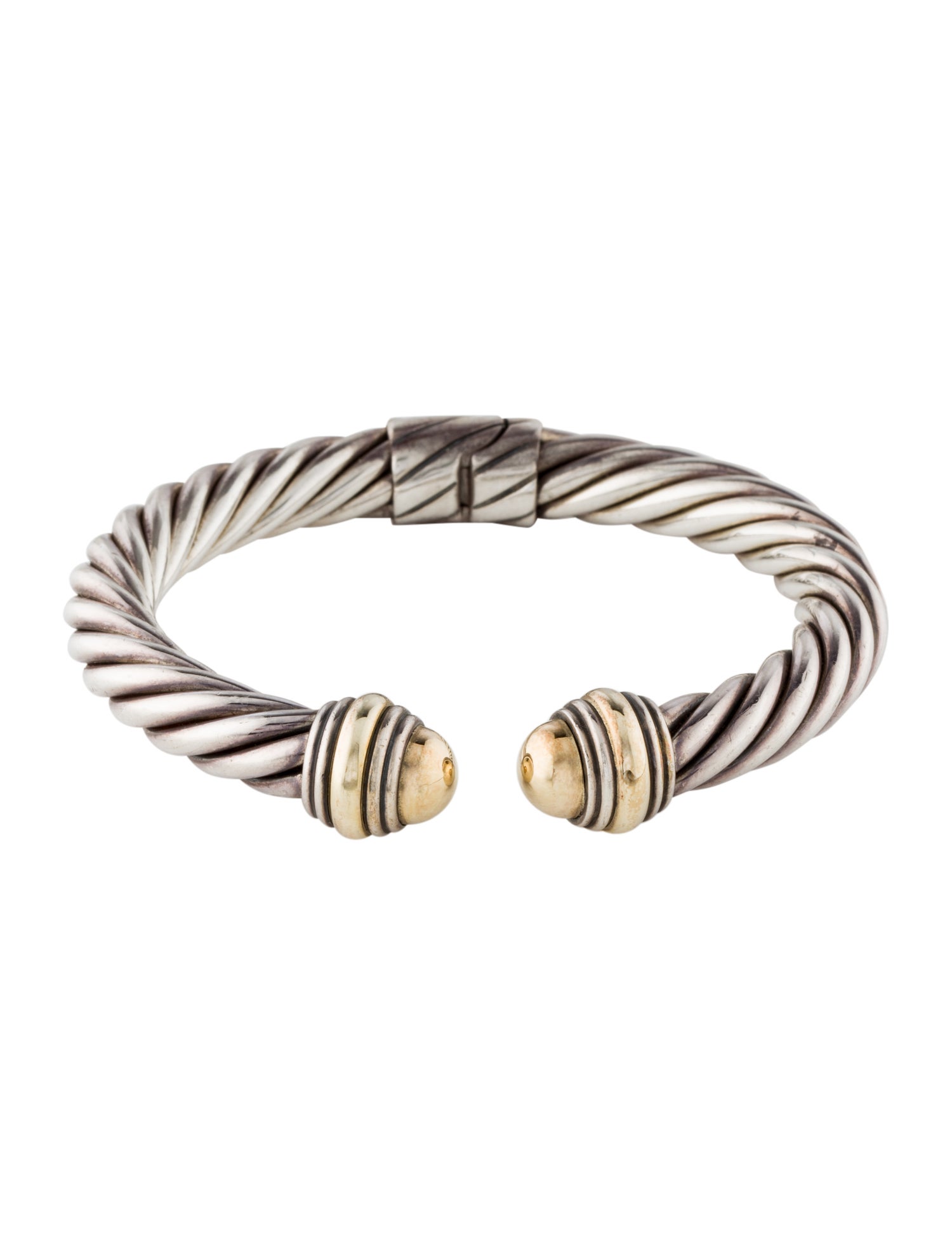 David Yurman David Yurman Diamond 'X' Double Cable Cuff Bracelet - 18K ...