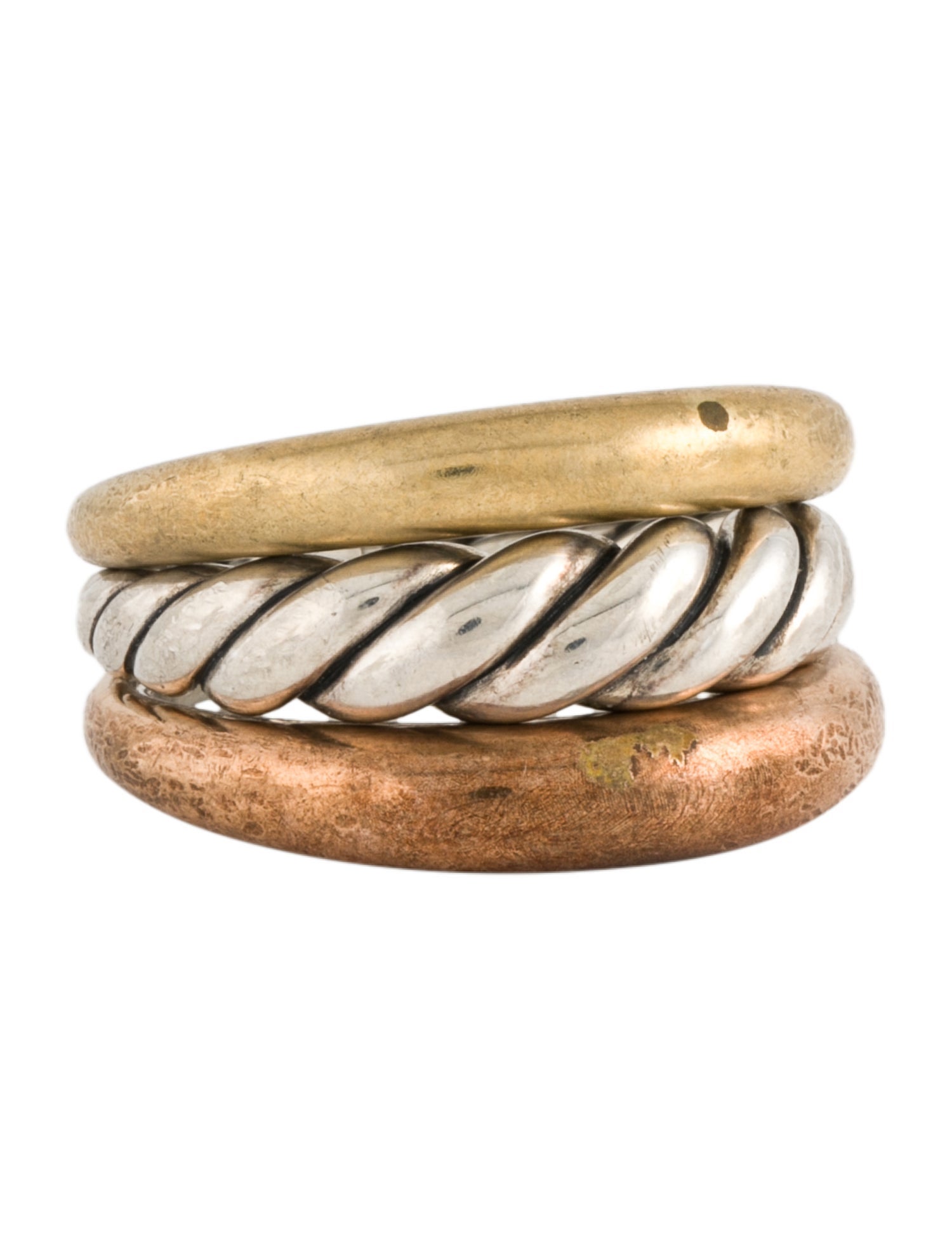 David Yurman Tri-Tone Pure Form Ring - Brass Rolling Ring, Rings ...