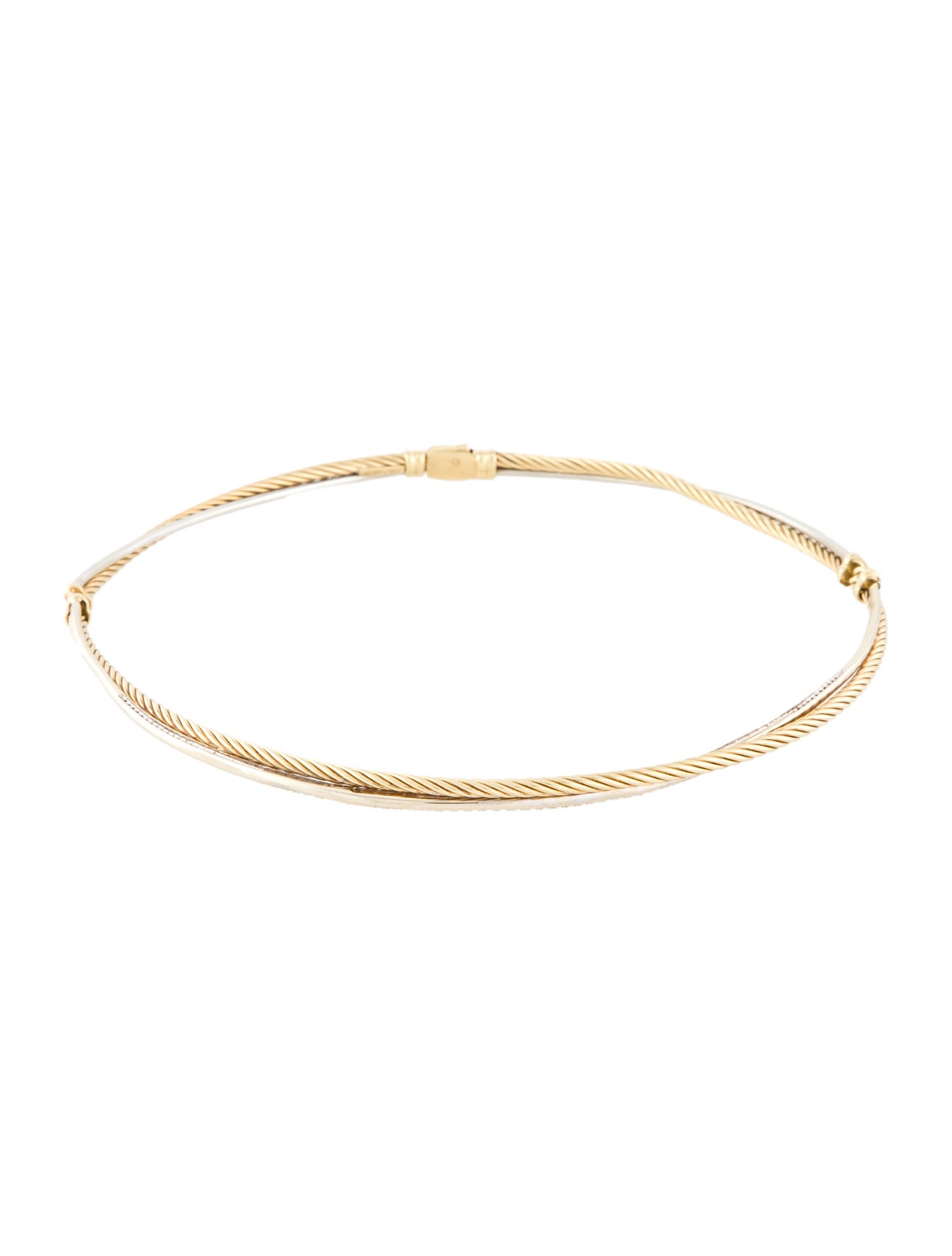 David Yurman 18K Diamond Crossover Collar Necklace - 18K Yellow Gold ...