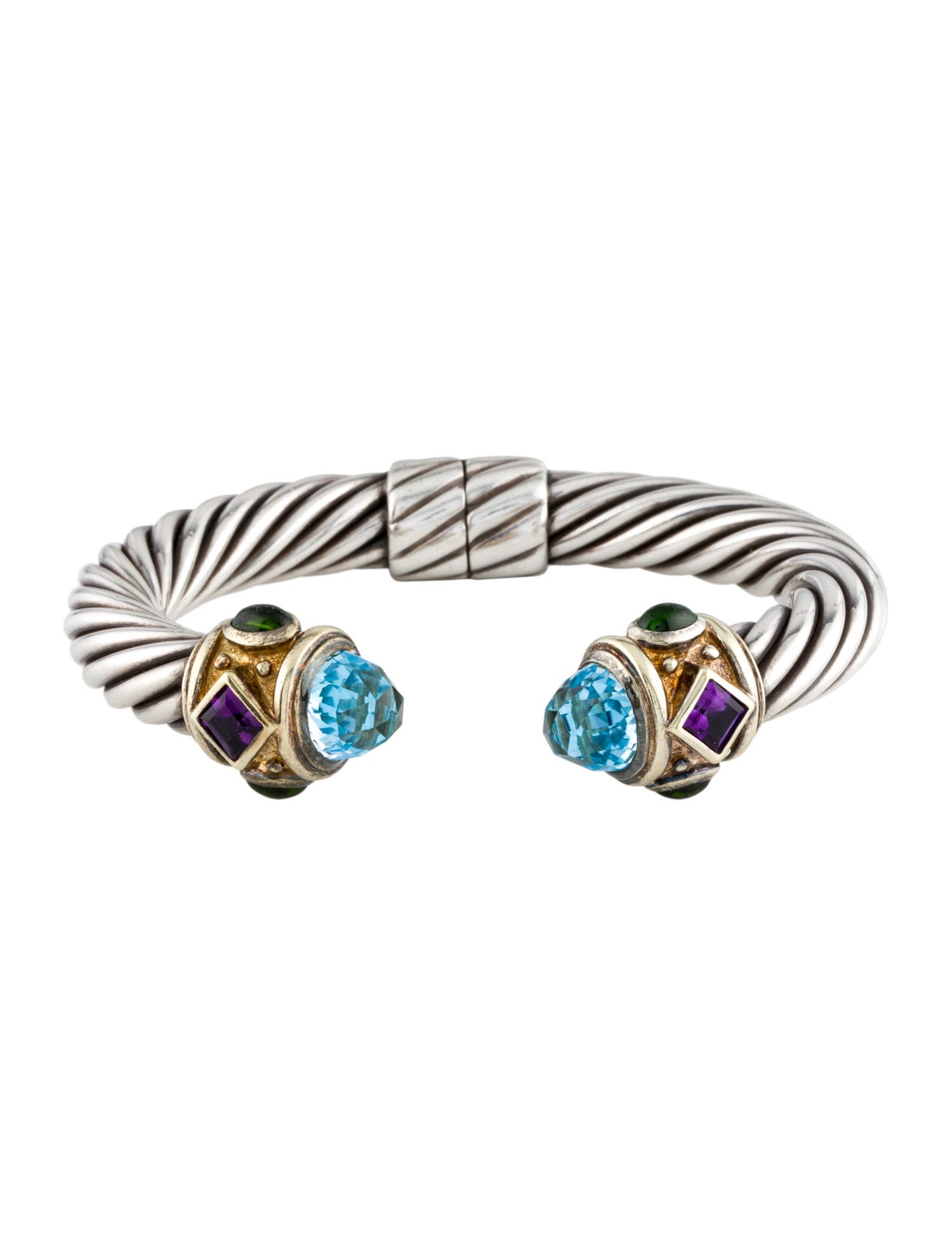 David Yurman Topaz, Amethyst & Diopside Renaissance Classic Cable ...