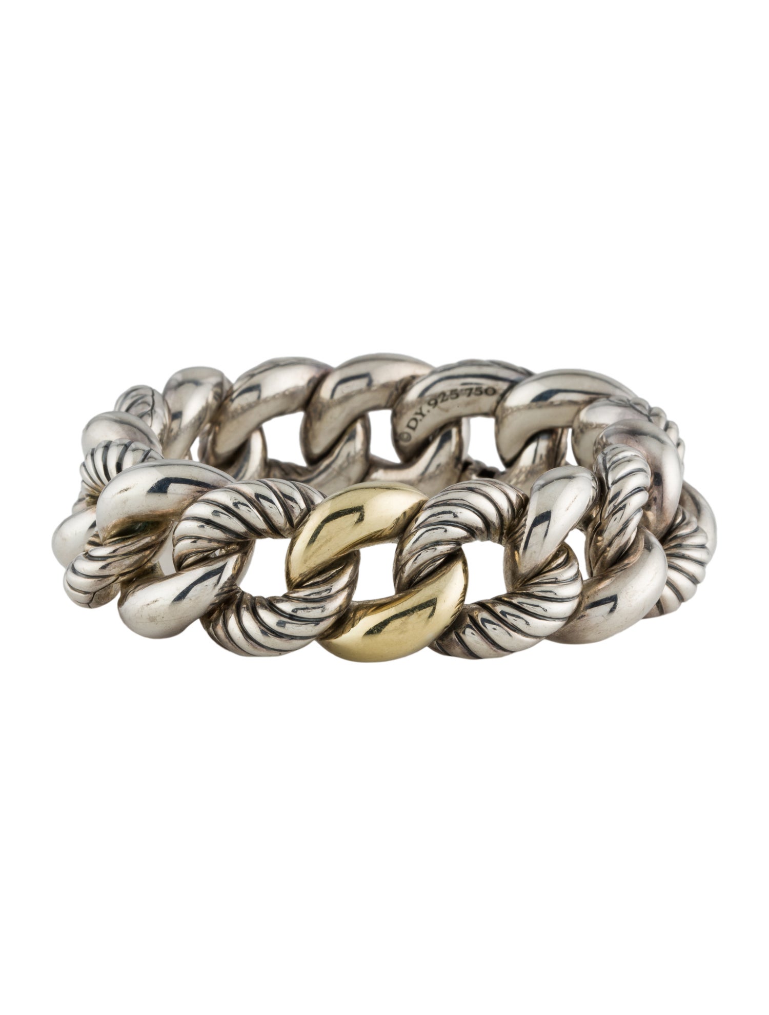David Yurman Two-Tone Belmont Curb Chain Bracelet - 18K Yellow Gold ...