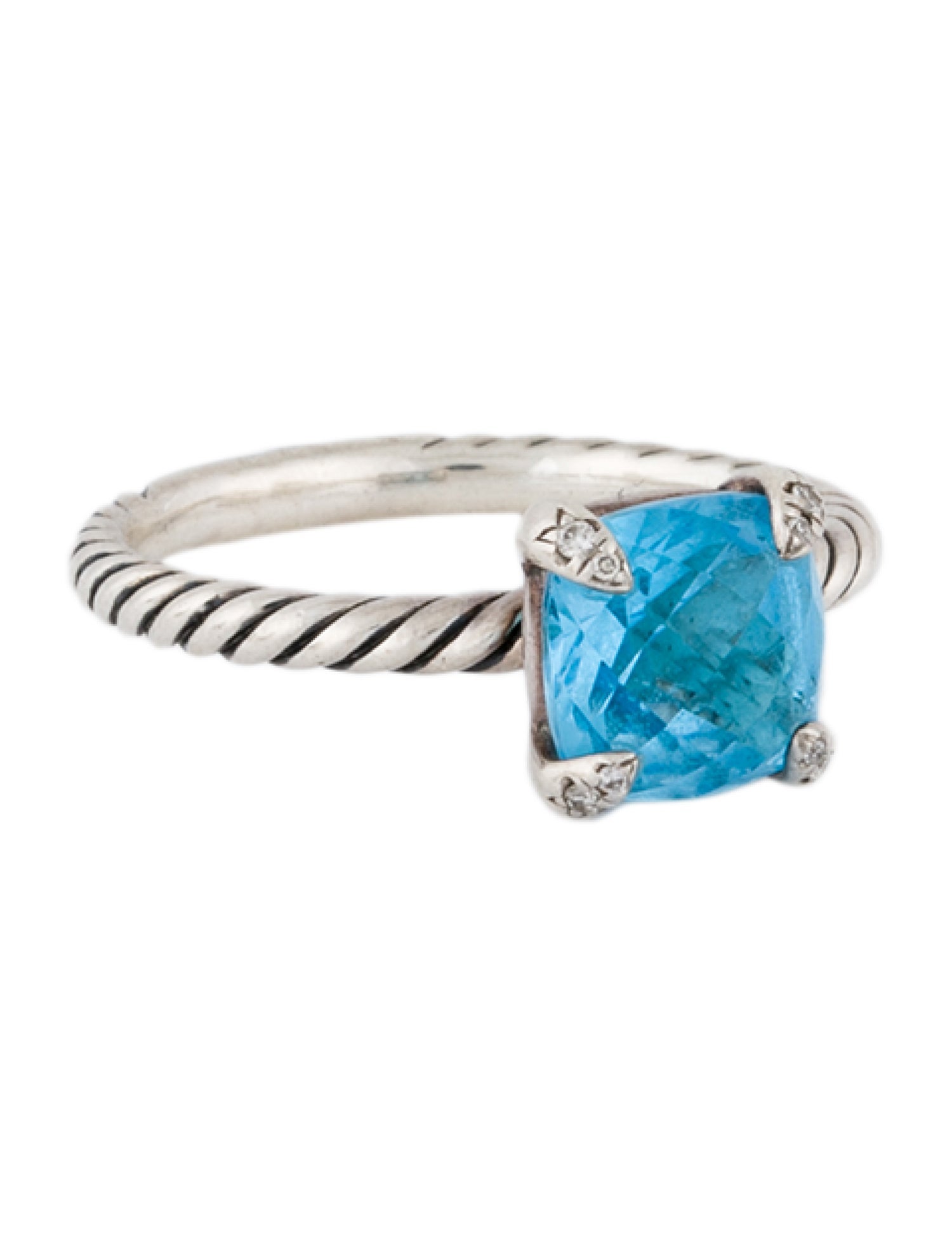 Gump's 18K Aquamarine & Diamond Cocktail Ring - 18K Yellow Gold ...
