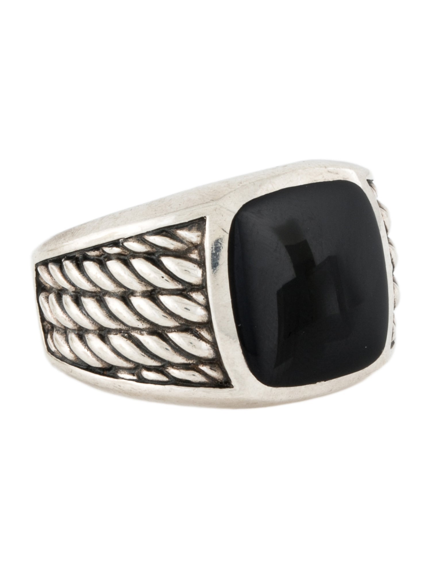 David Yurman Onyx Cable Ring - Signet Ring, Rings - DVY179092 | The ...