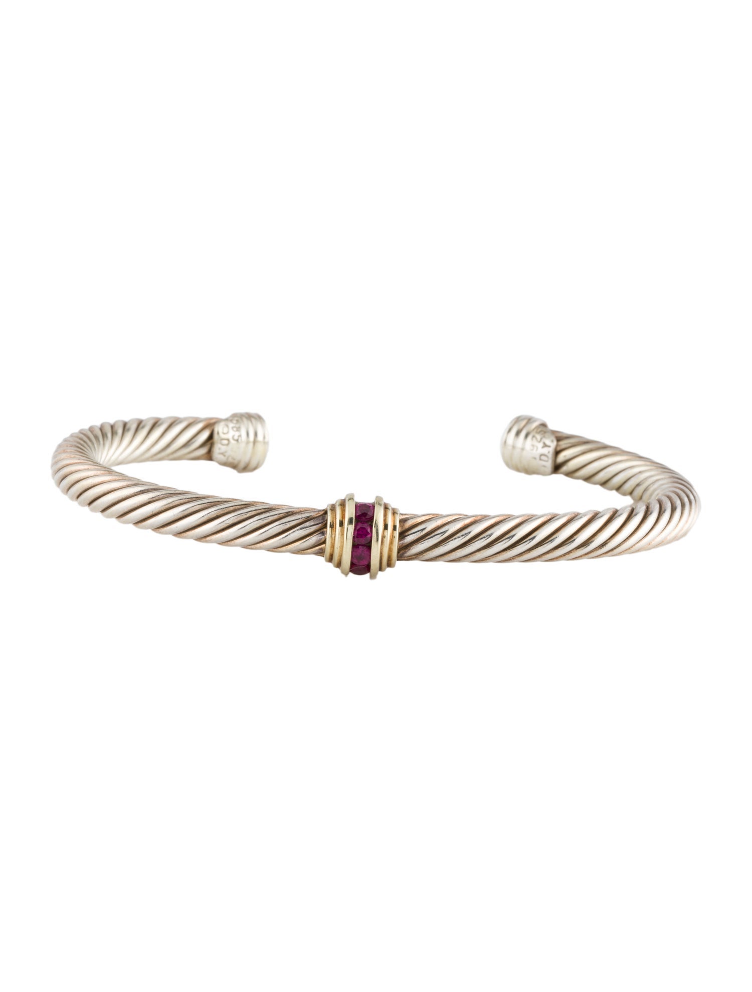 David Yurman Ruby Station Cuff Bracelet - 14K Yellow Gold Cuff ...