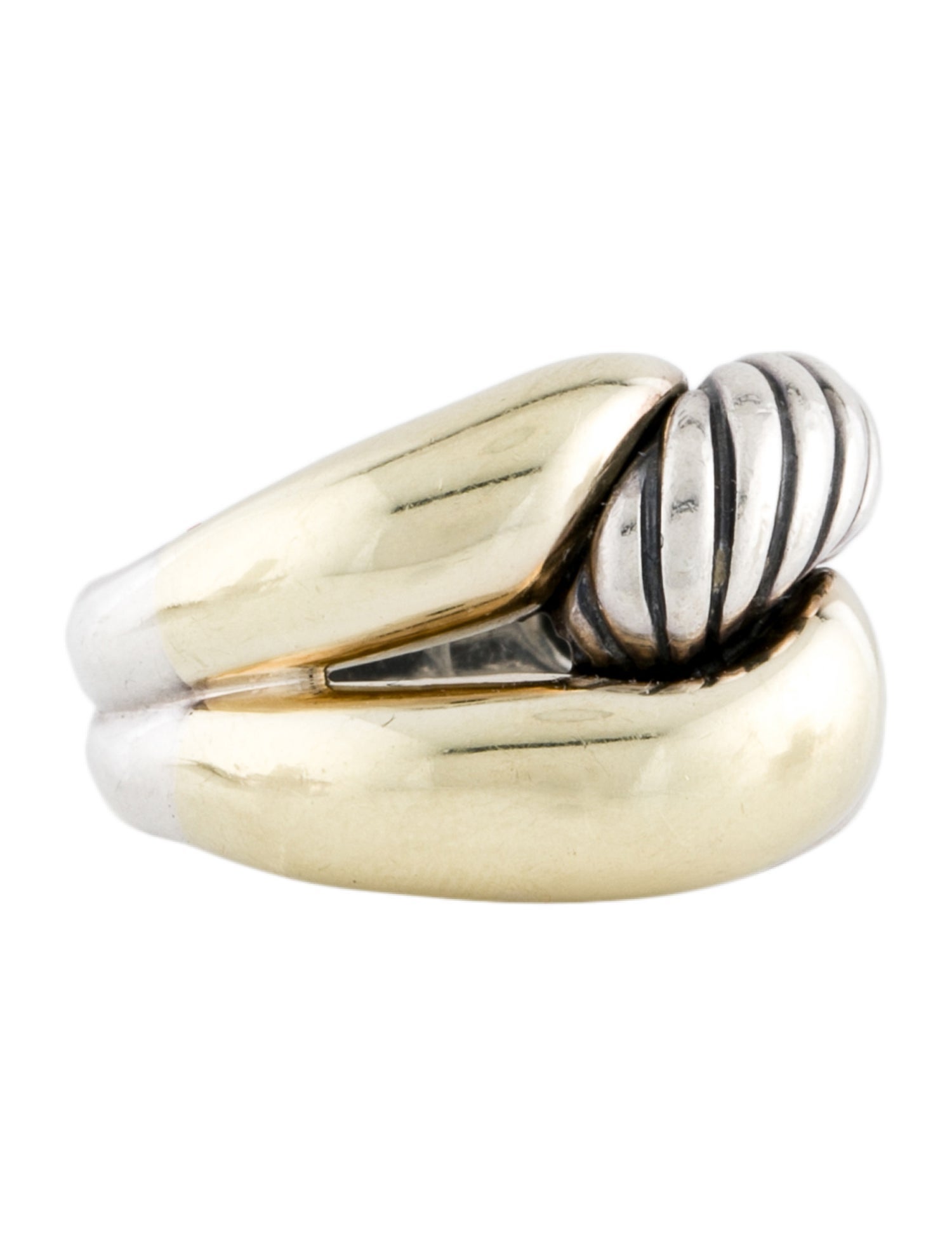 David Yurman Two-Tone Infinity Knot Signet Ring - 14K Yellow Gold ...