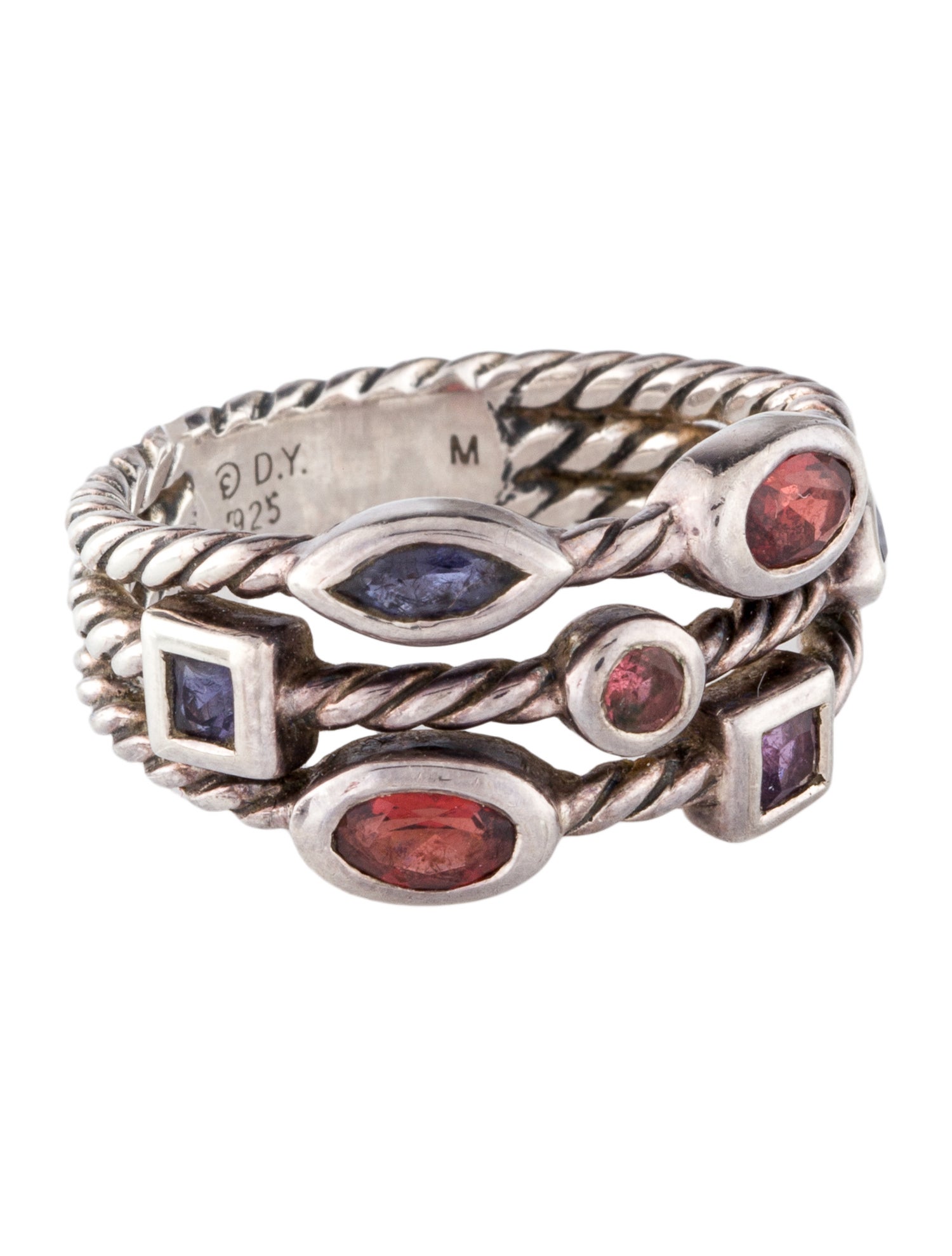 David Yurman Confetti Multistone Three-Row Band - Sterling Silver Band ...