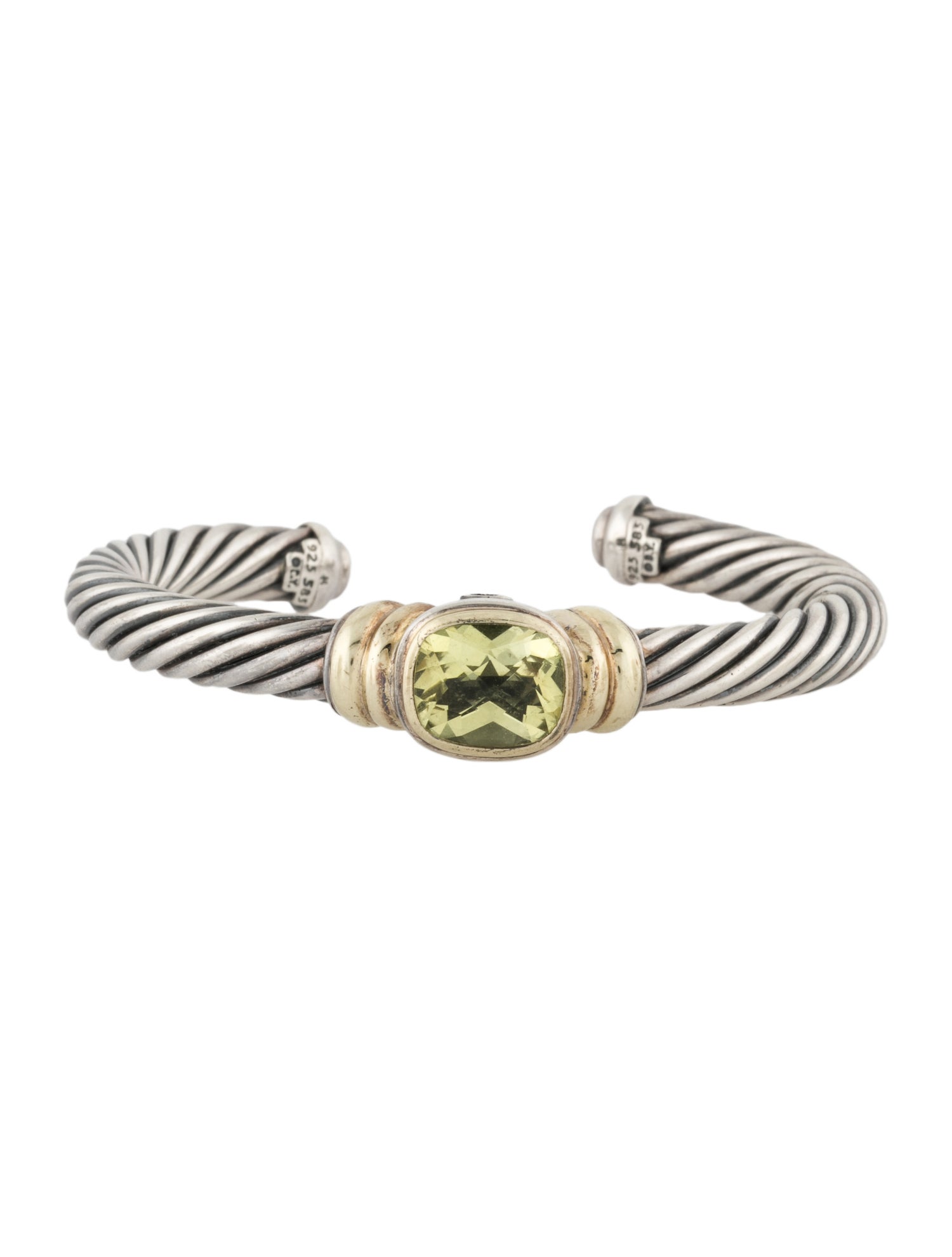 David Yurman Pearl Large Hinged Cable Cuff - 14K Yellow Gold Cuff ...