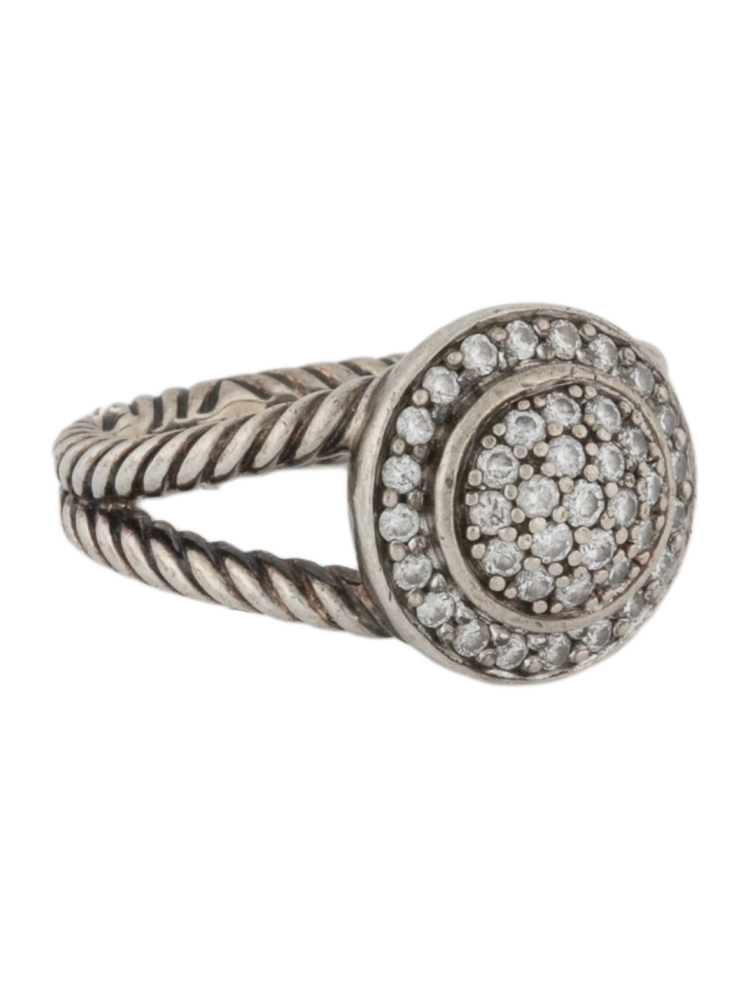 David Yurman Diamond Petite Cerise Ring - Sterling Silver Cocktail Ring ...