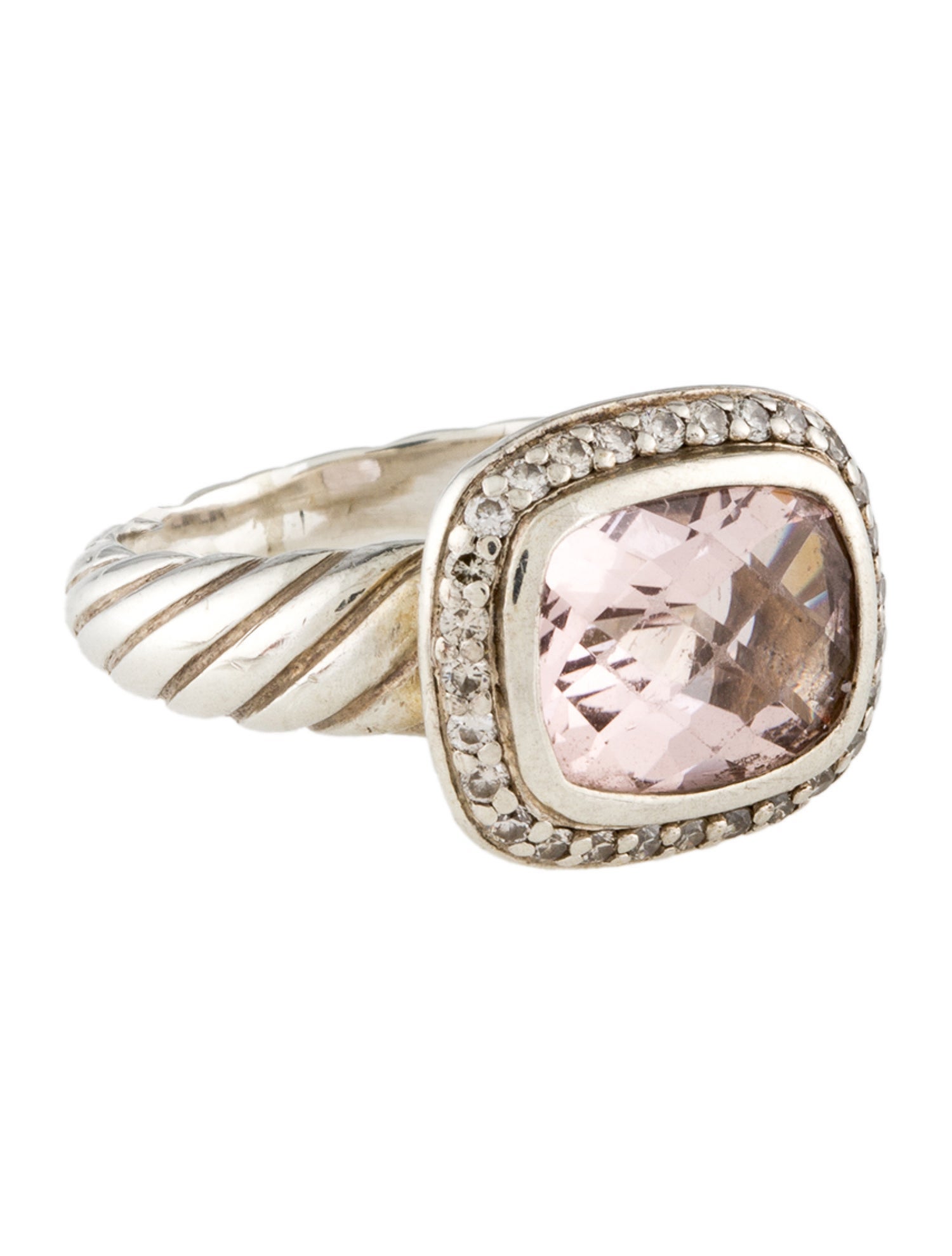 David Yurman Morganite & Diamond Noblesse Cocktail Ring - Sterling ...