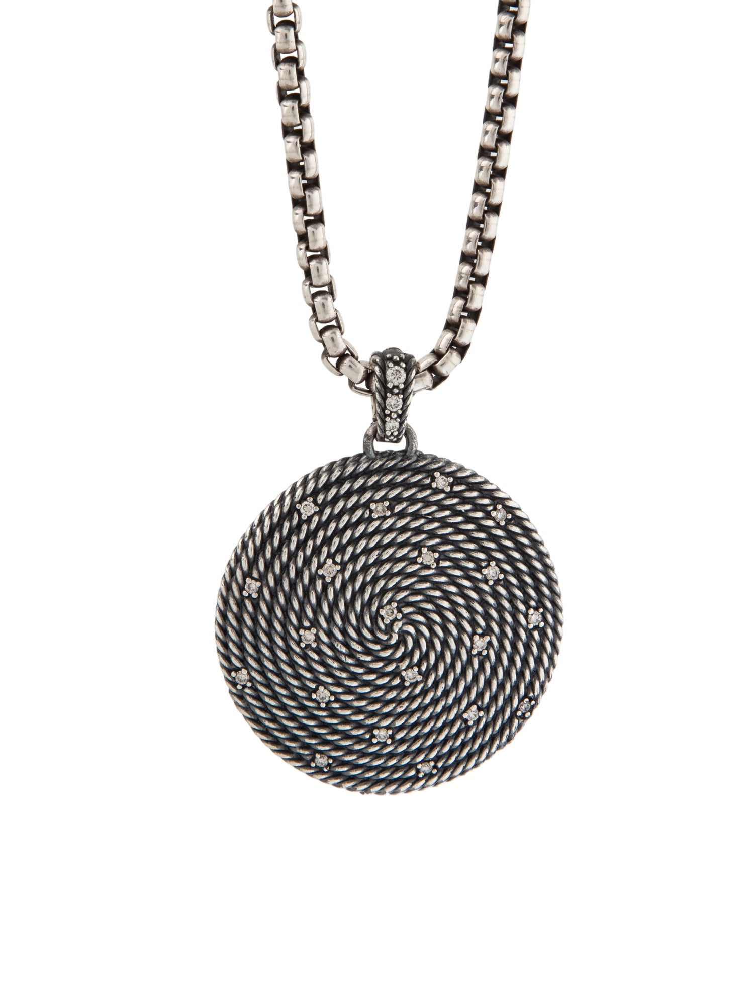 David Yurman Diamond Large Cable Coil Pendant Necklace - 14K Yellow ...