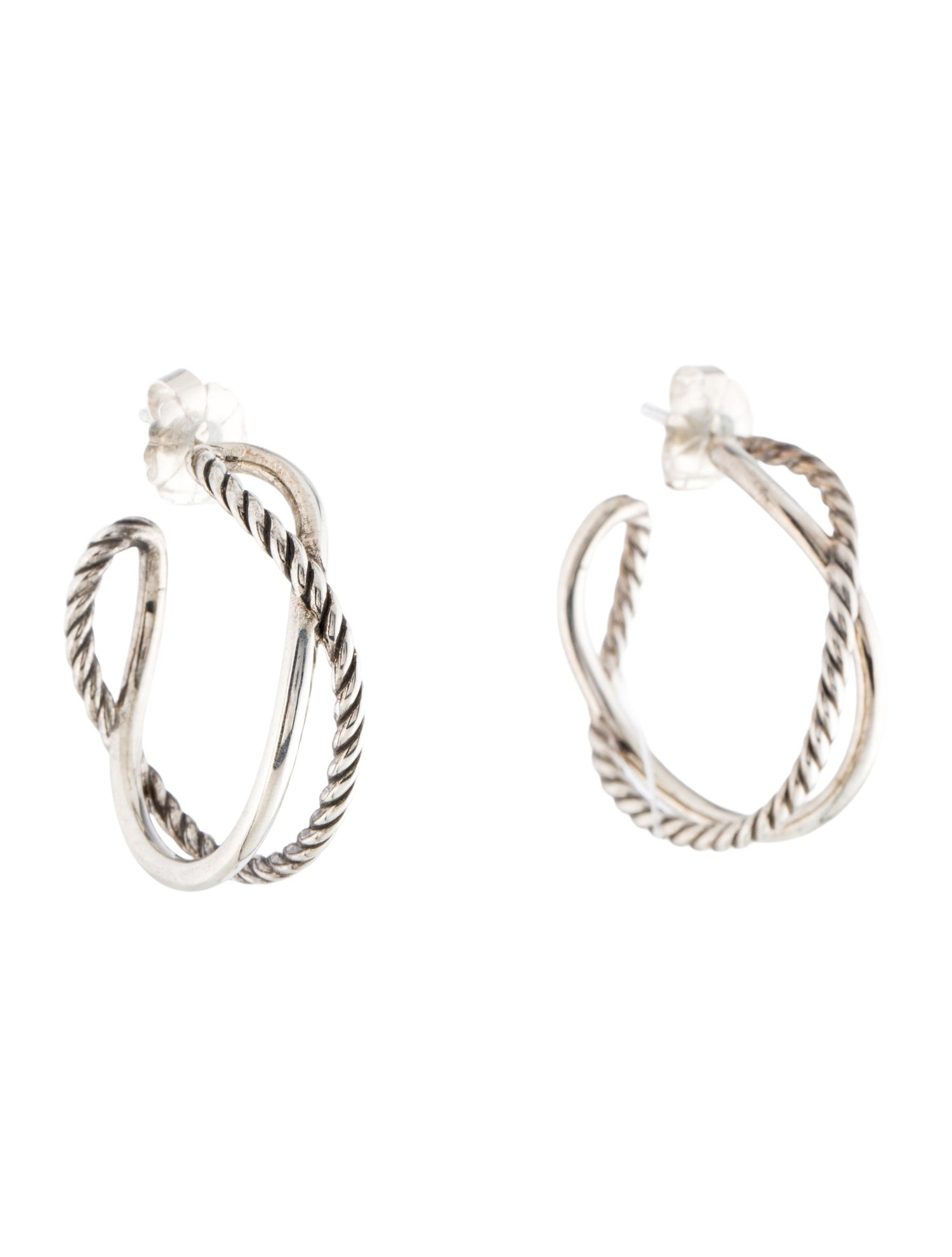 David Yurman Crossover Hoop Earrings - 14K White Gold Hoop, Earrings ...