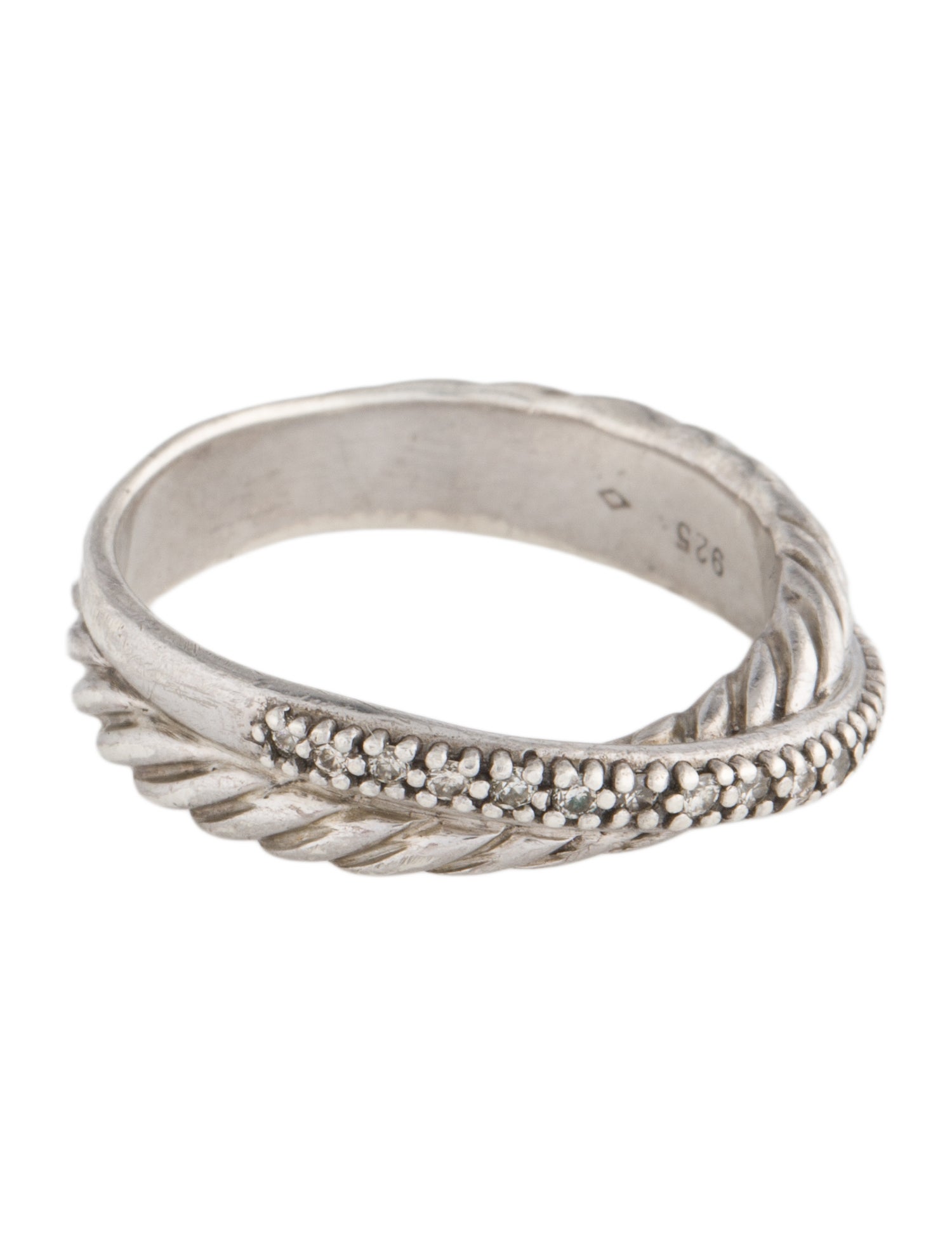David Yurman Two-Tone Crossover Wide Ring - 14K Yellow Gold Rolling ...