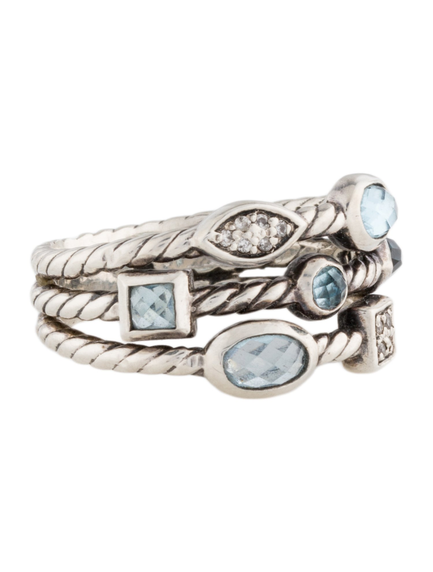 Ring Bernard K. Passman Coral and Diamond Riverwalk Ring - 18K White ...