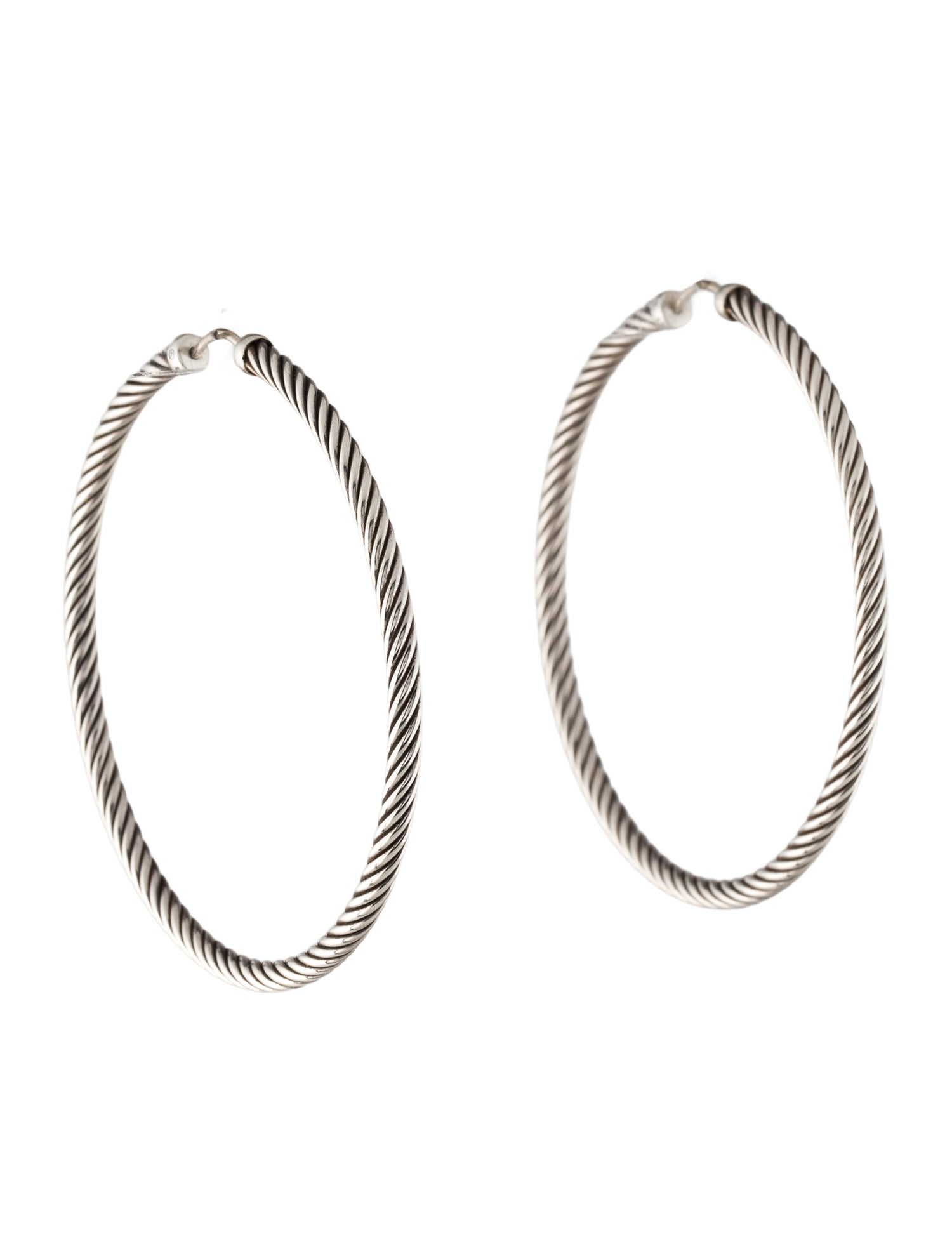David Yurman Cable Classics Extra Large Hoop Earrings - 14K White Gold Hoop, Earrings ...