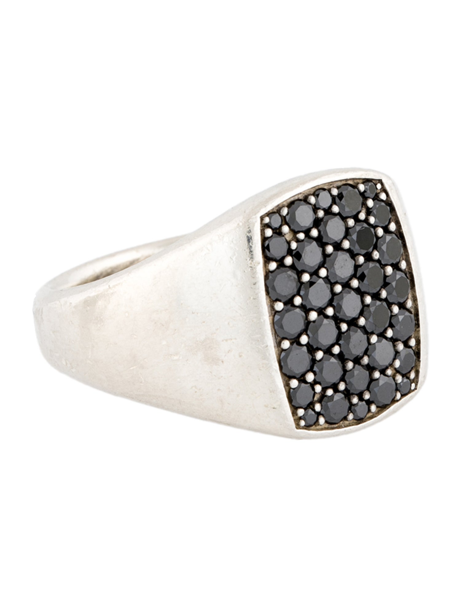 David Yurman Black Diamond Signet Ring - Sterling Silver Signet Ring ...