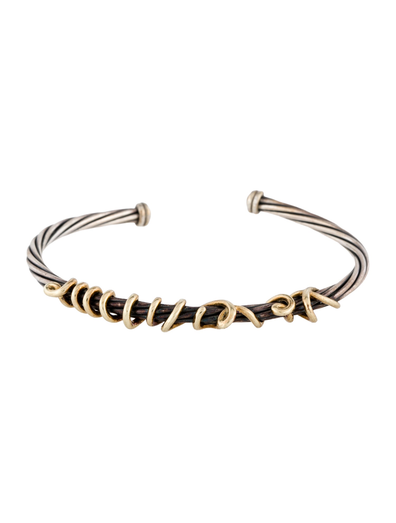 David Yurman Two-Tone Helena Cuff Bracelet - Cuff, Bracelets - DVY186322 | The RealReal