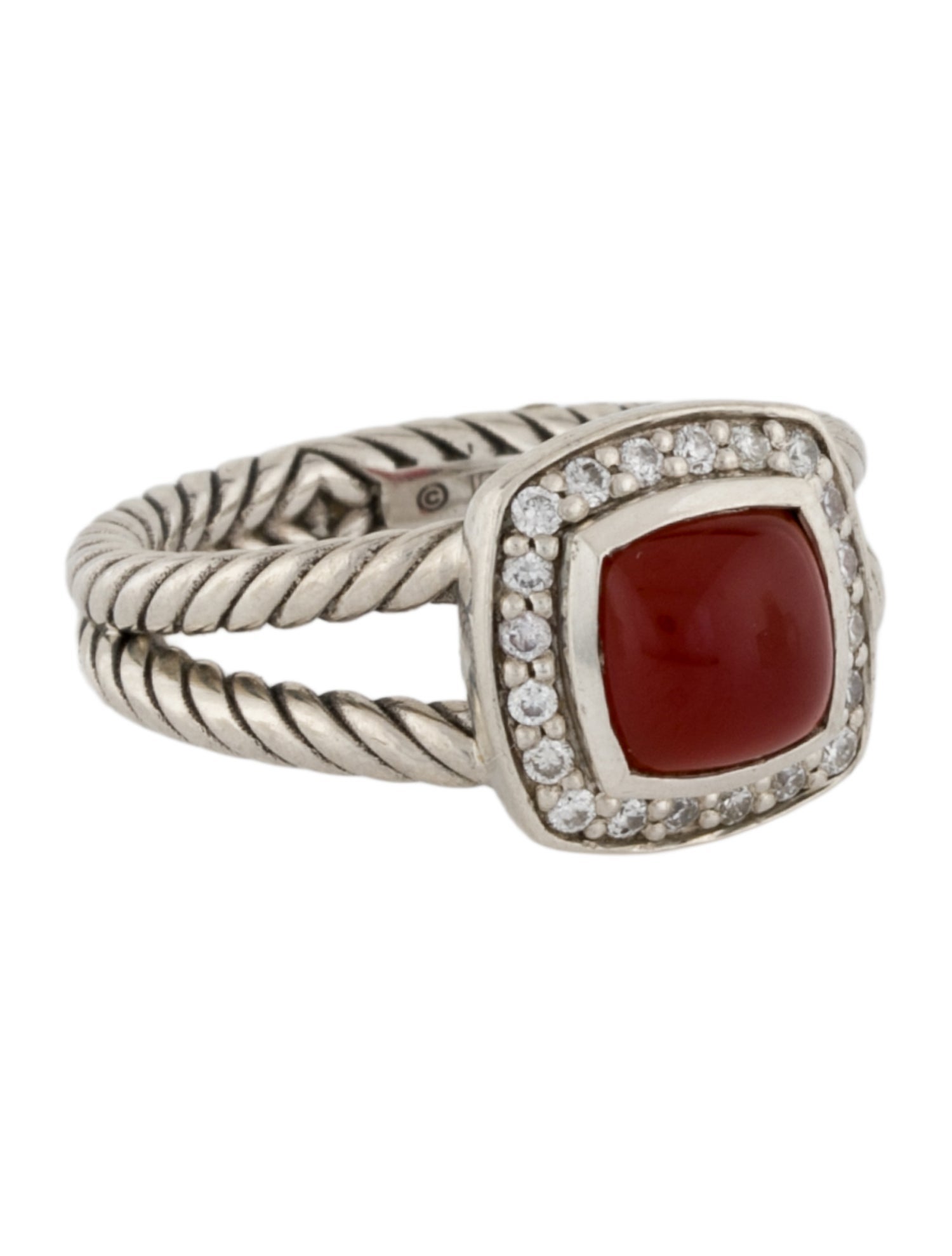 David Yurman Carnelian & Diamond Albion Ring - Sterling Silver Cocktail ...