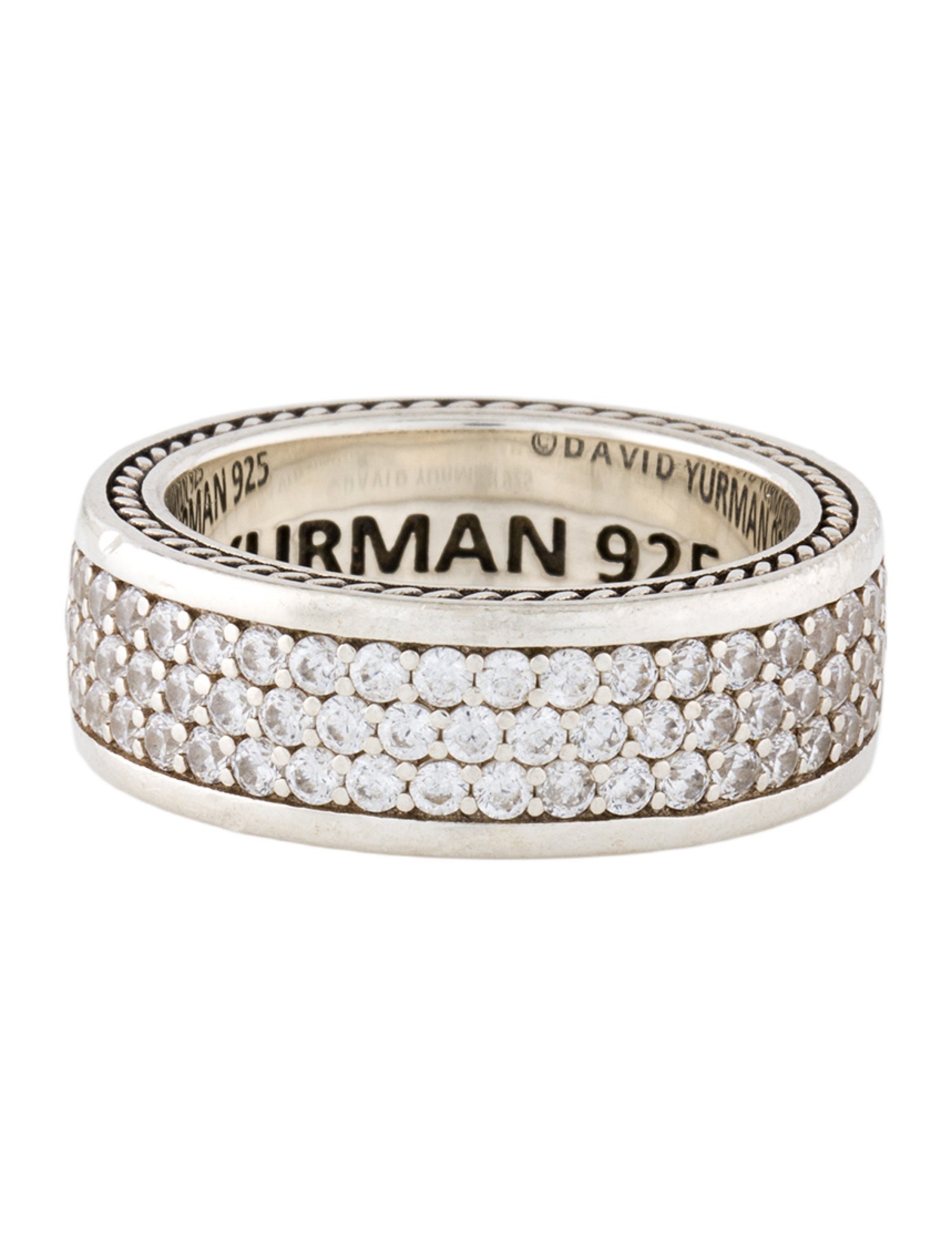 David Yurman Streamline® Diamond Pavé Three Row Band Ring - Sterling ...