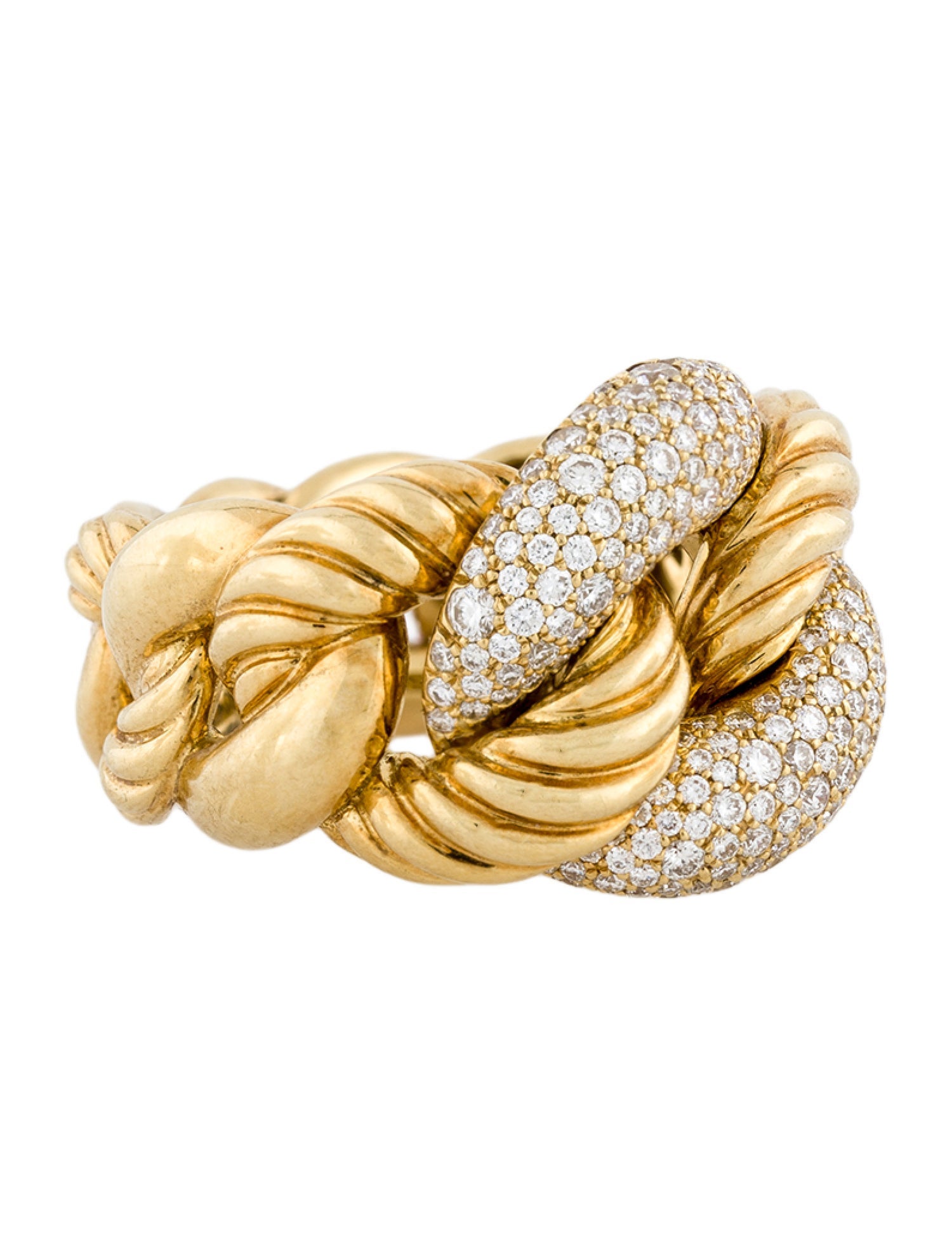 David Yurman David Yurman 18K Diamond Belmont Curb Link Ring - Band ...