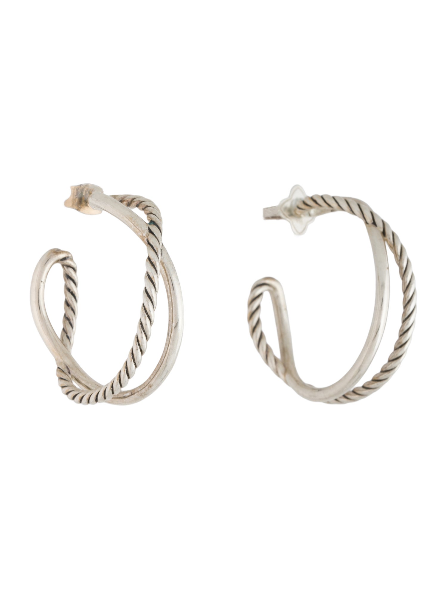 David Yurman Crossover Hoop Earrings - 14K Yellow Gold Hoop, Earrings ...