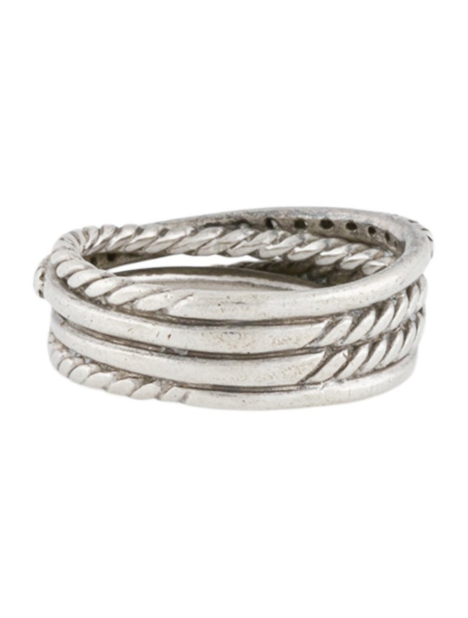 David Yurman Diamond 4-Row Crossover Band - Band, Rings - DVY196360 ...