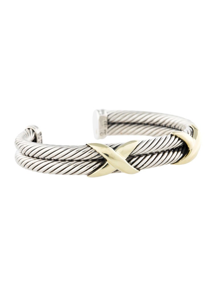 David Yurman Double Cable X Bracelet - Gold - DVY20895 | The RealReal