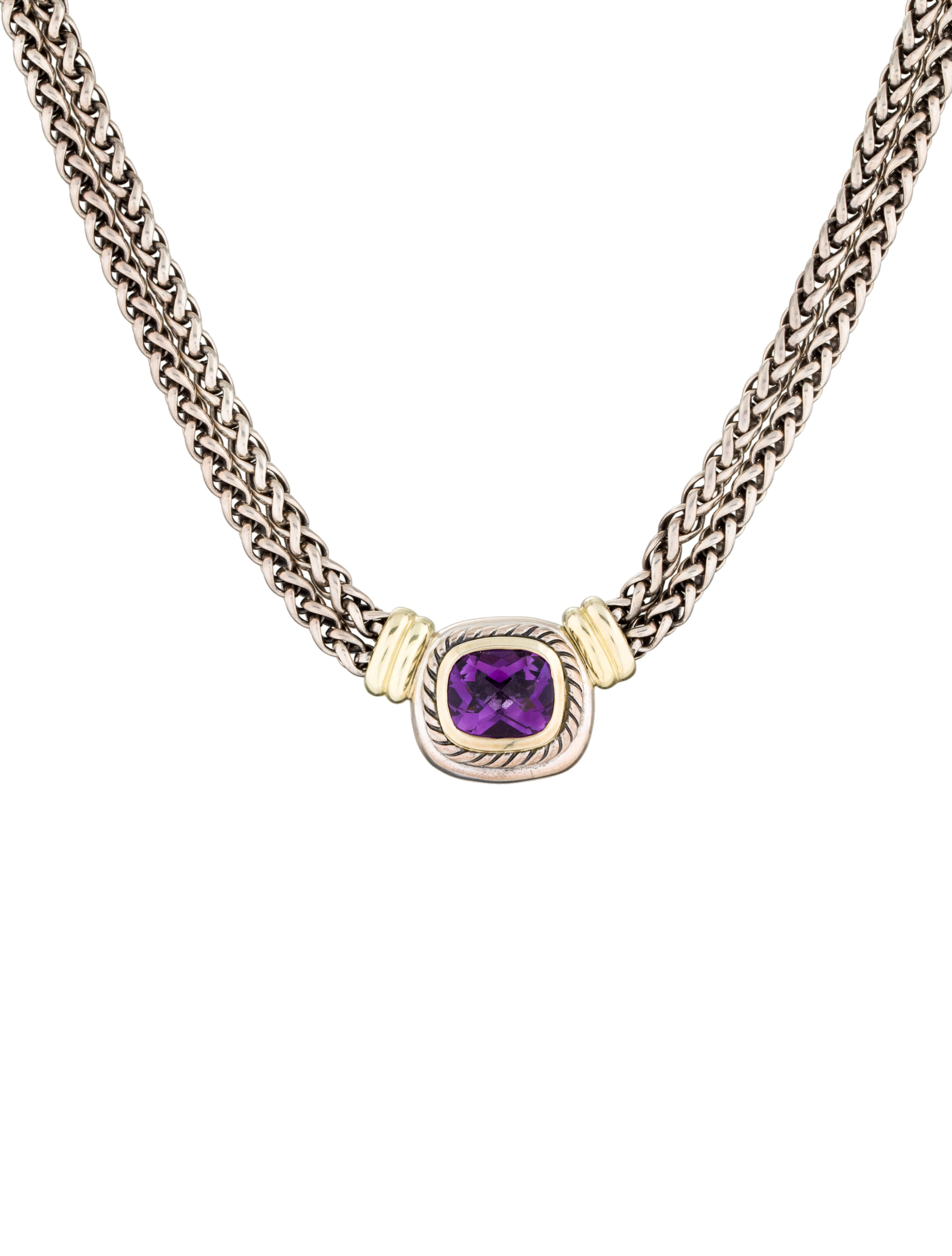David Yurman Large Albion Necklace - Purple, 14K Yellow Gold Pendant ...
