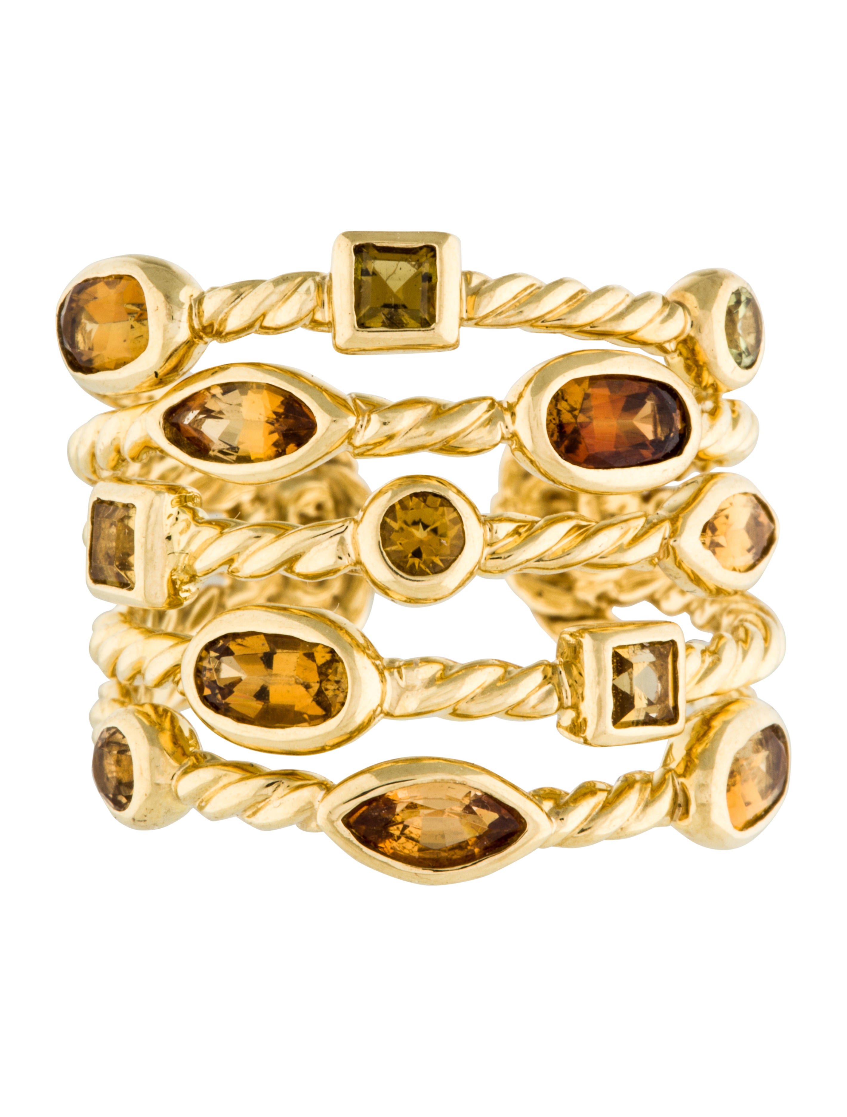 David Yurman 18K Multistone Confetti Ring - Rings - DVY38392 | The RealReal