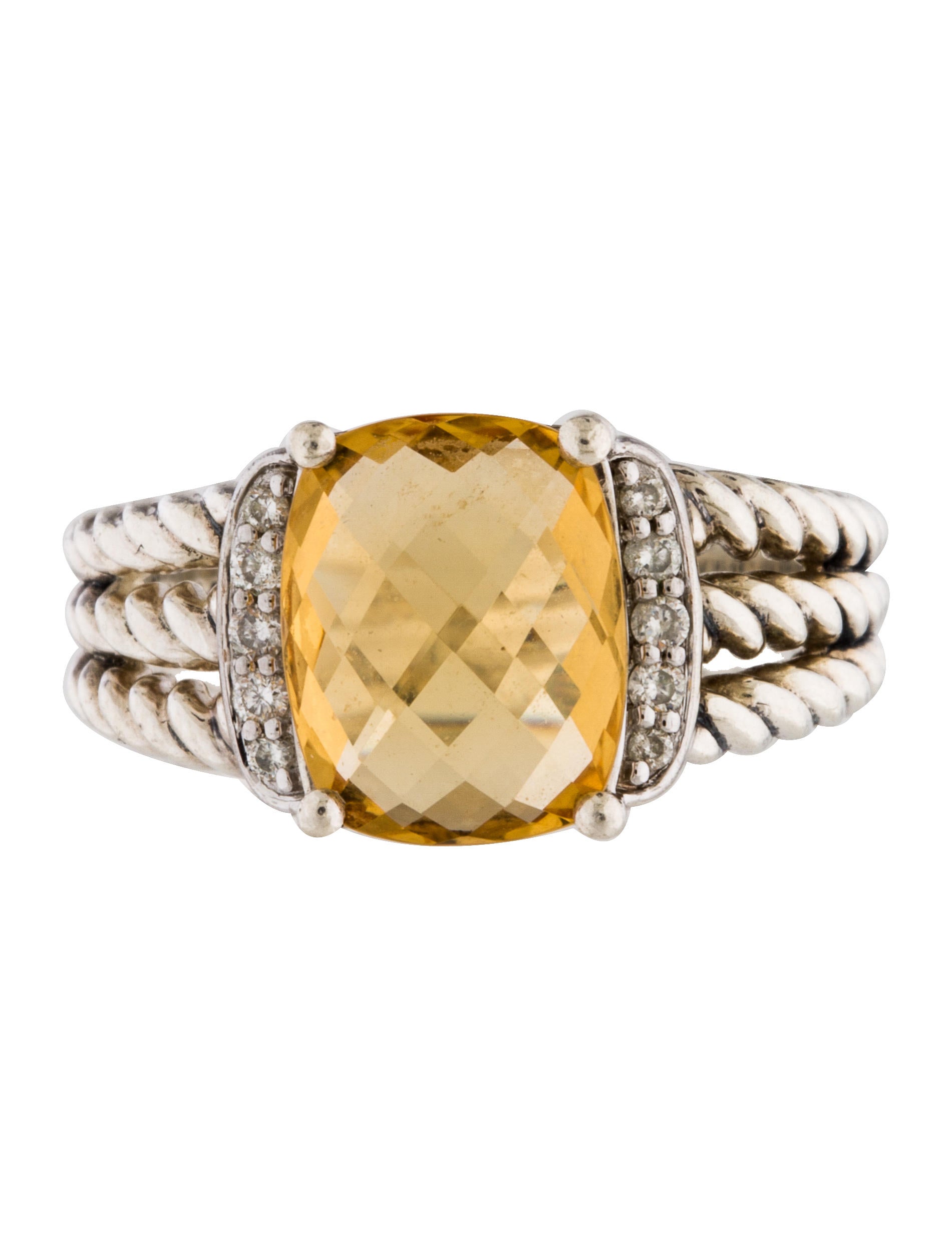 David Yurman Diamond & Citrine Petite Wheaton Ring - Rings - DVY39633 ...