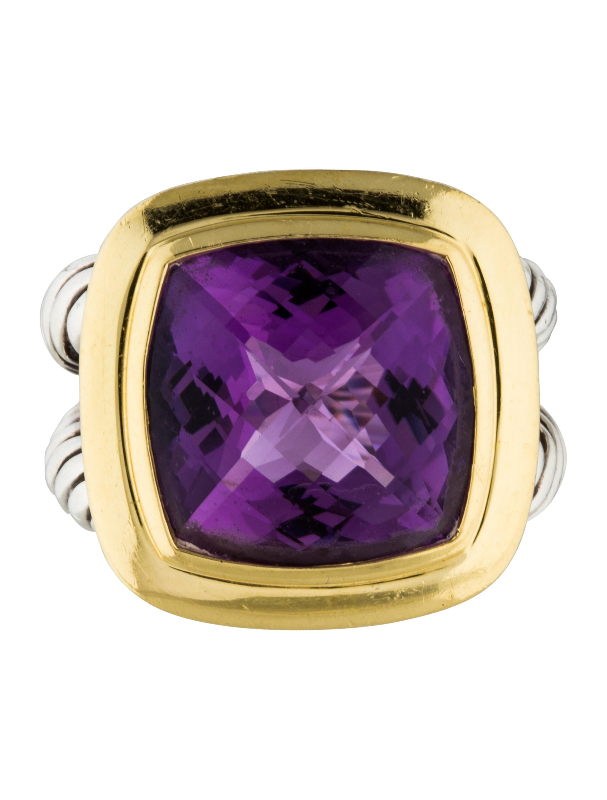 David Yurman Two-Tone Amethyst Albion Ring - Rings - DVY40246 | The ...