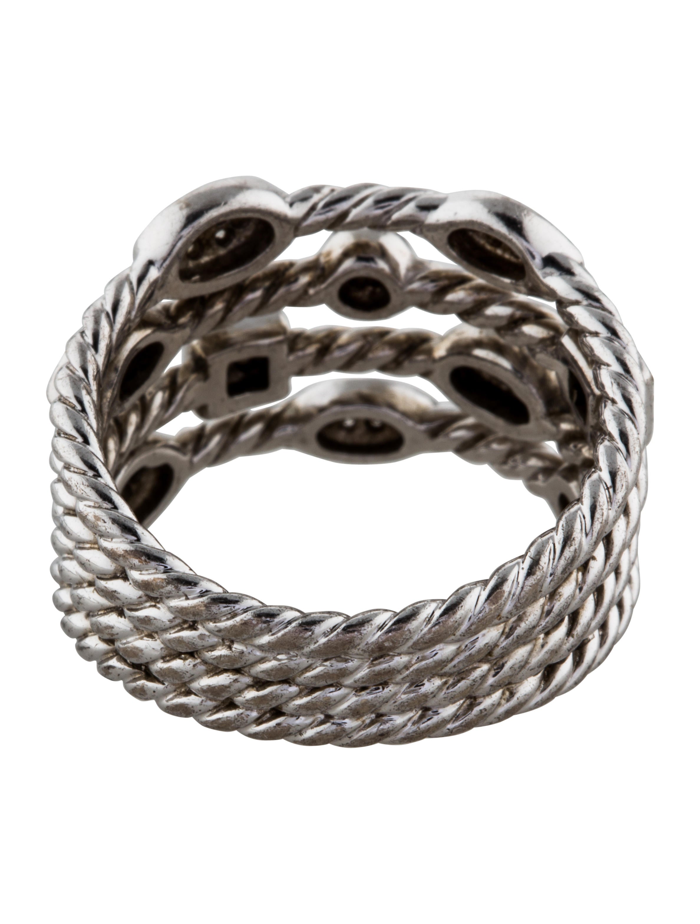 David Yurman Diamond Confetti Four Row Ring - Rings - DVY40779 | The ...