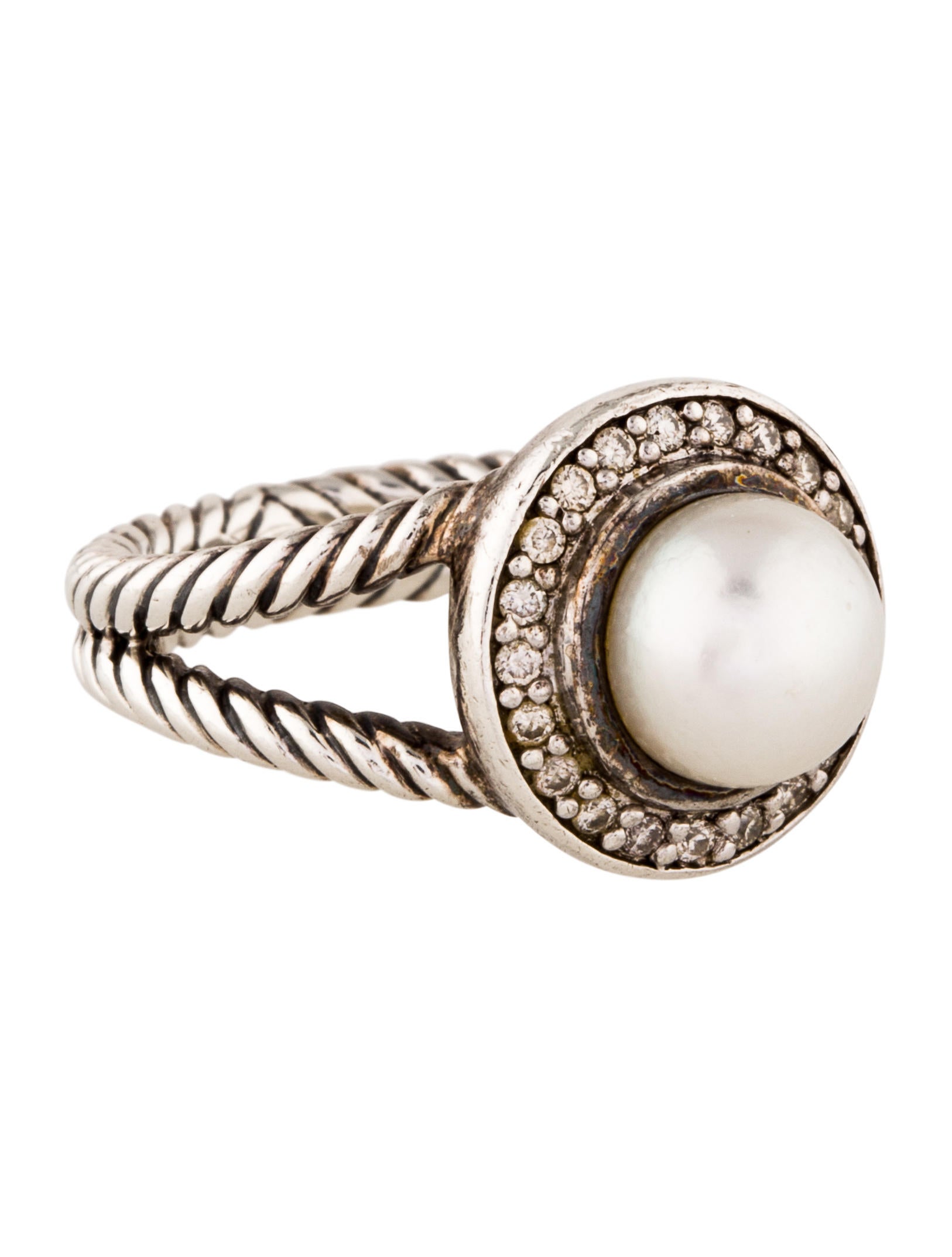 David Yurman Pearl & Diamond Petite Cerise Cocktail Ring - Rings ...