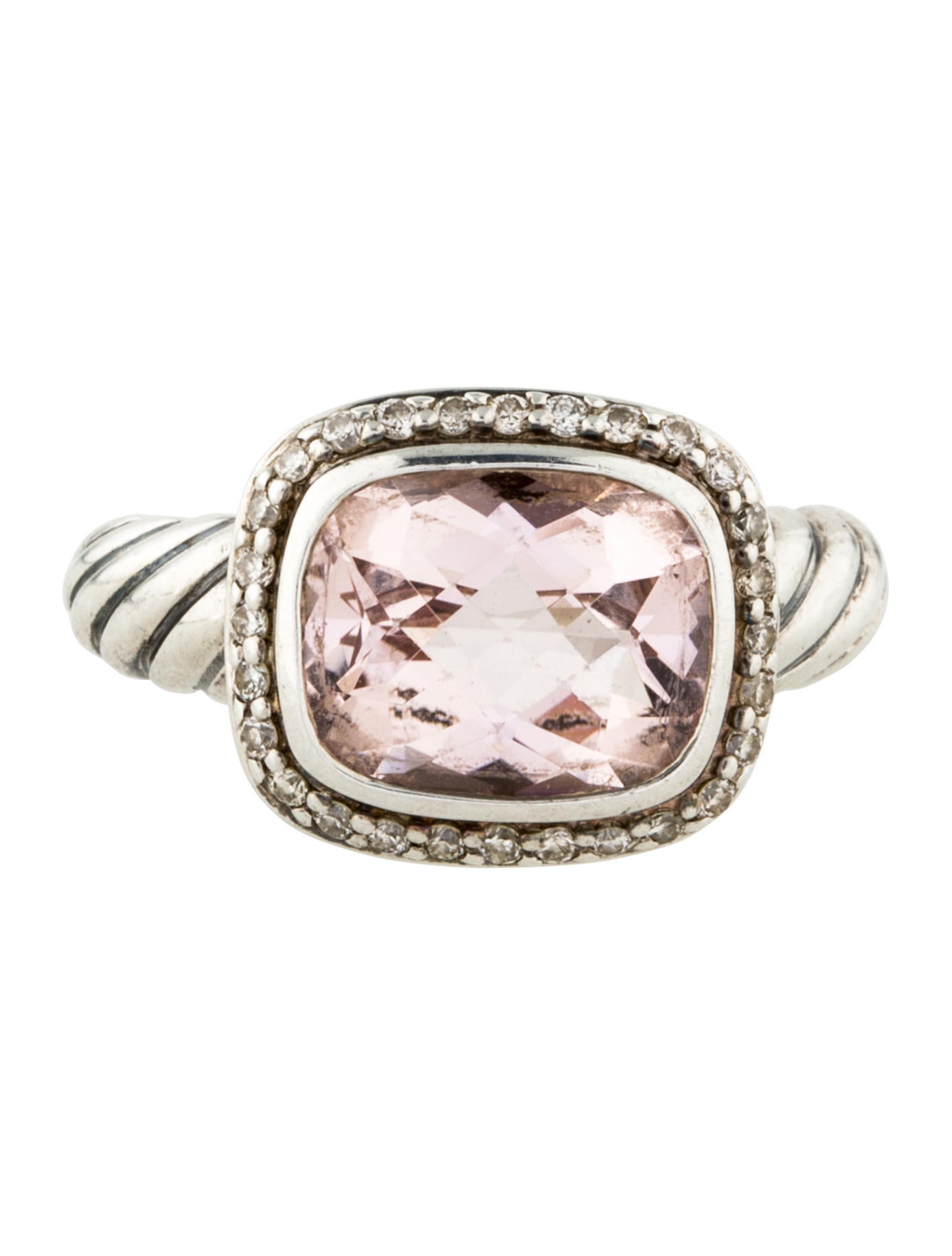 David Yurman Diamond & Morganite Noblesse Ring - Rings - DVY41608 | The ...