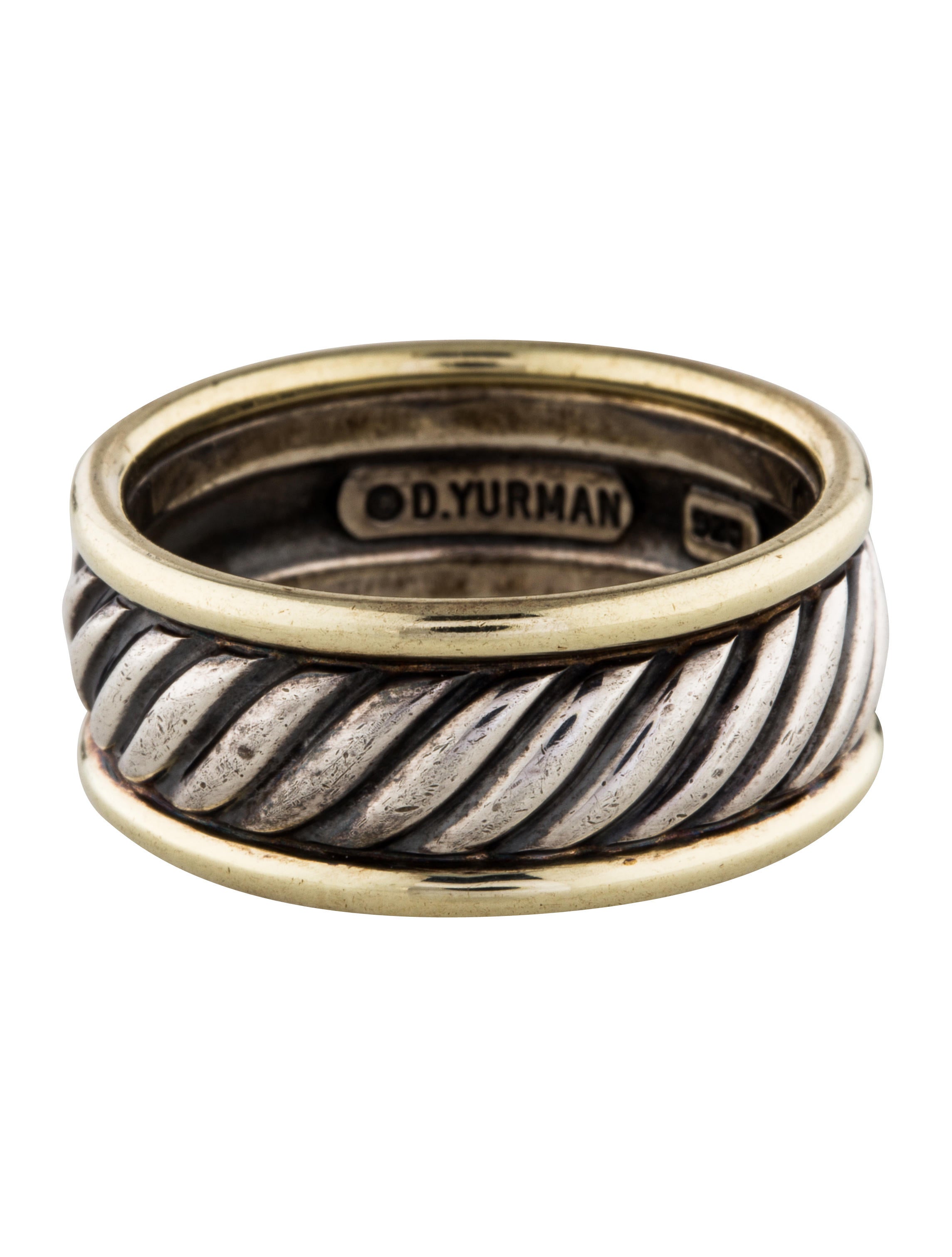 David Yurman Two-Tone Cable Band - 18K Yellow Gold Band, Rings ...