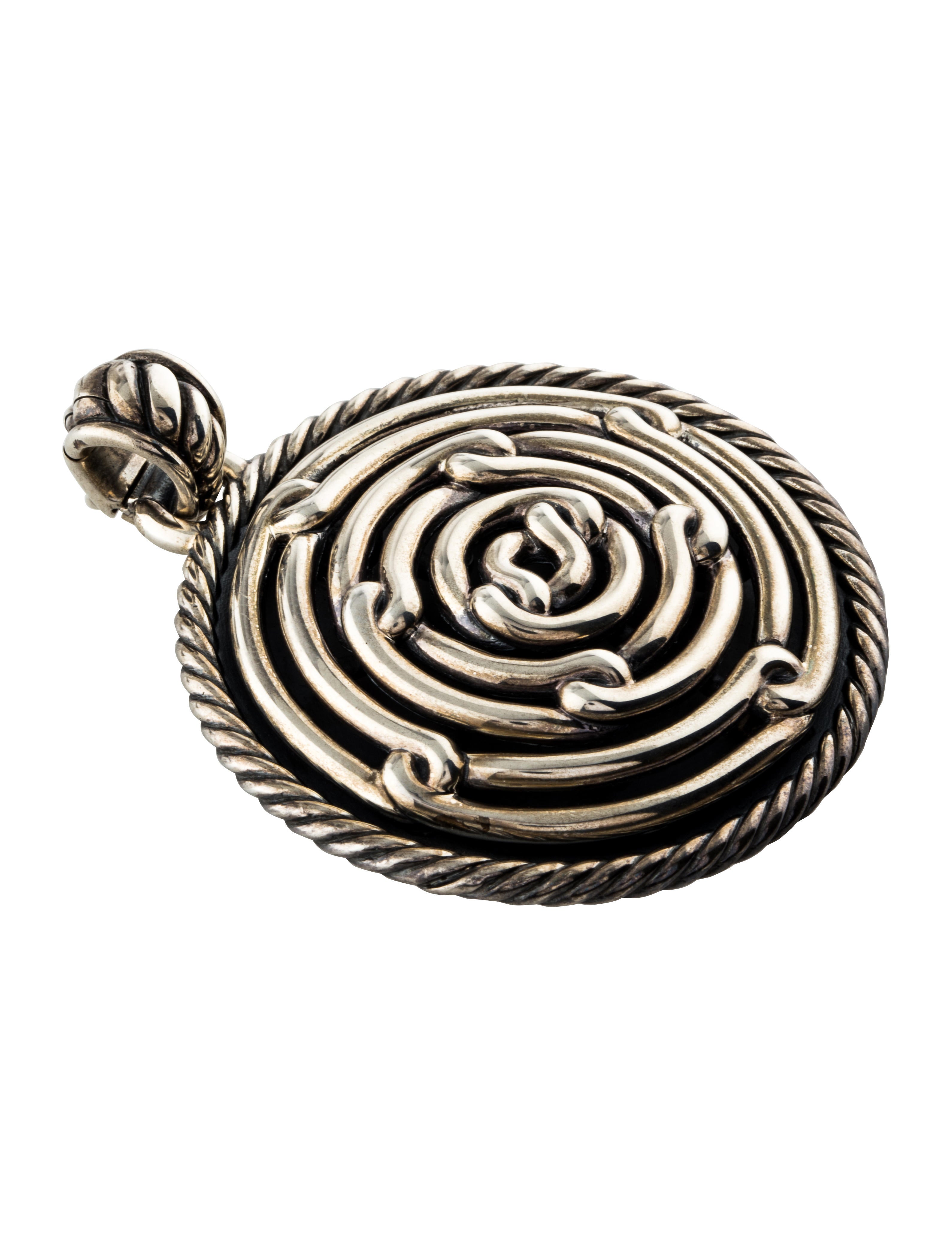 David Yurman Labyrinth Large Disc Pendant - Sterling Silver Pendant ...