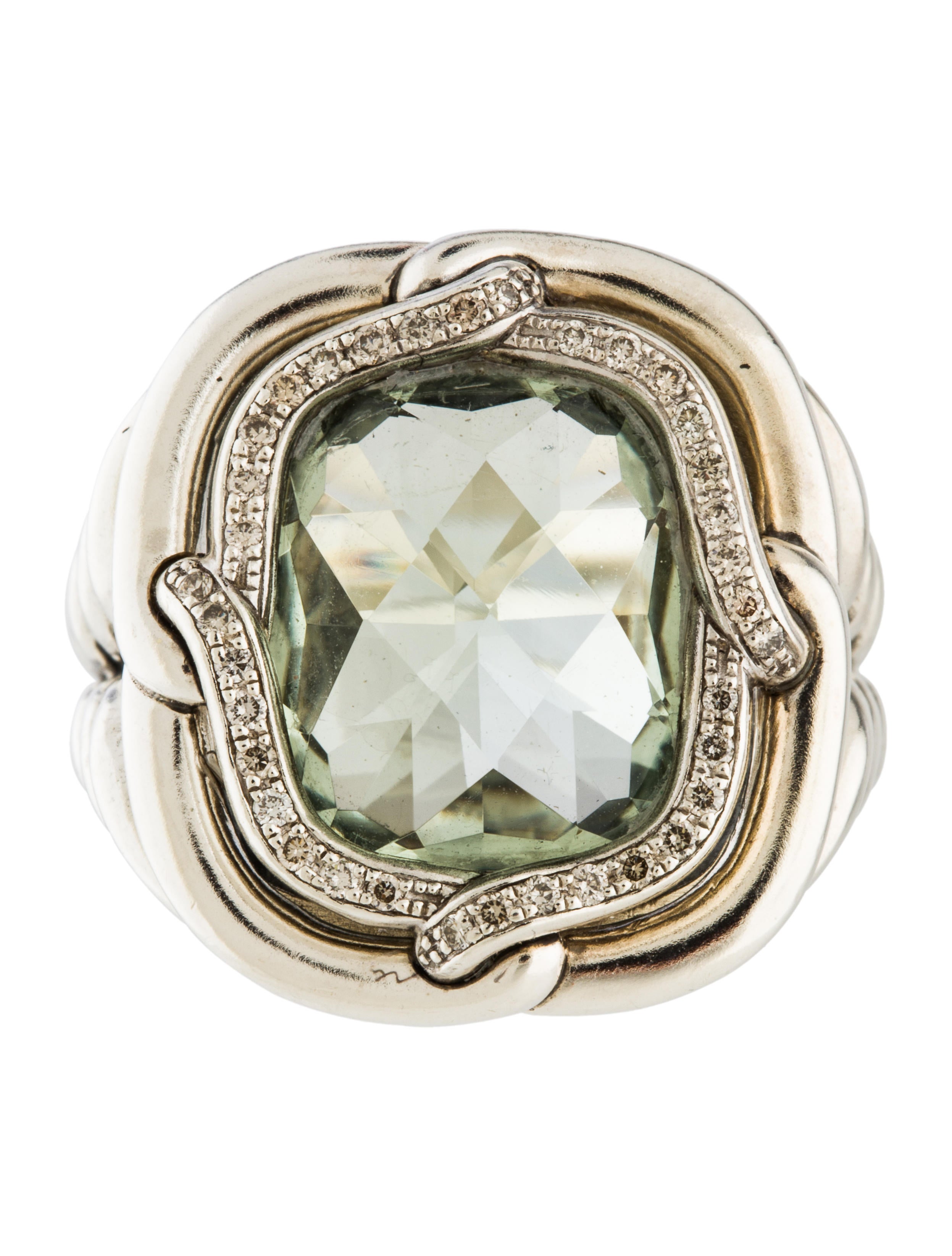 David Yurman Prasiolite & Diamond Labyrinth Ring - Rings - DVY43250 ...